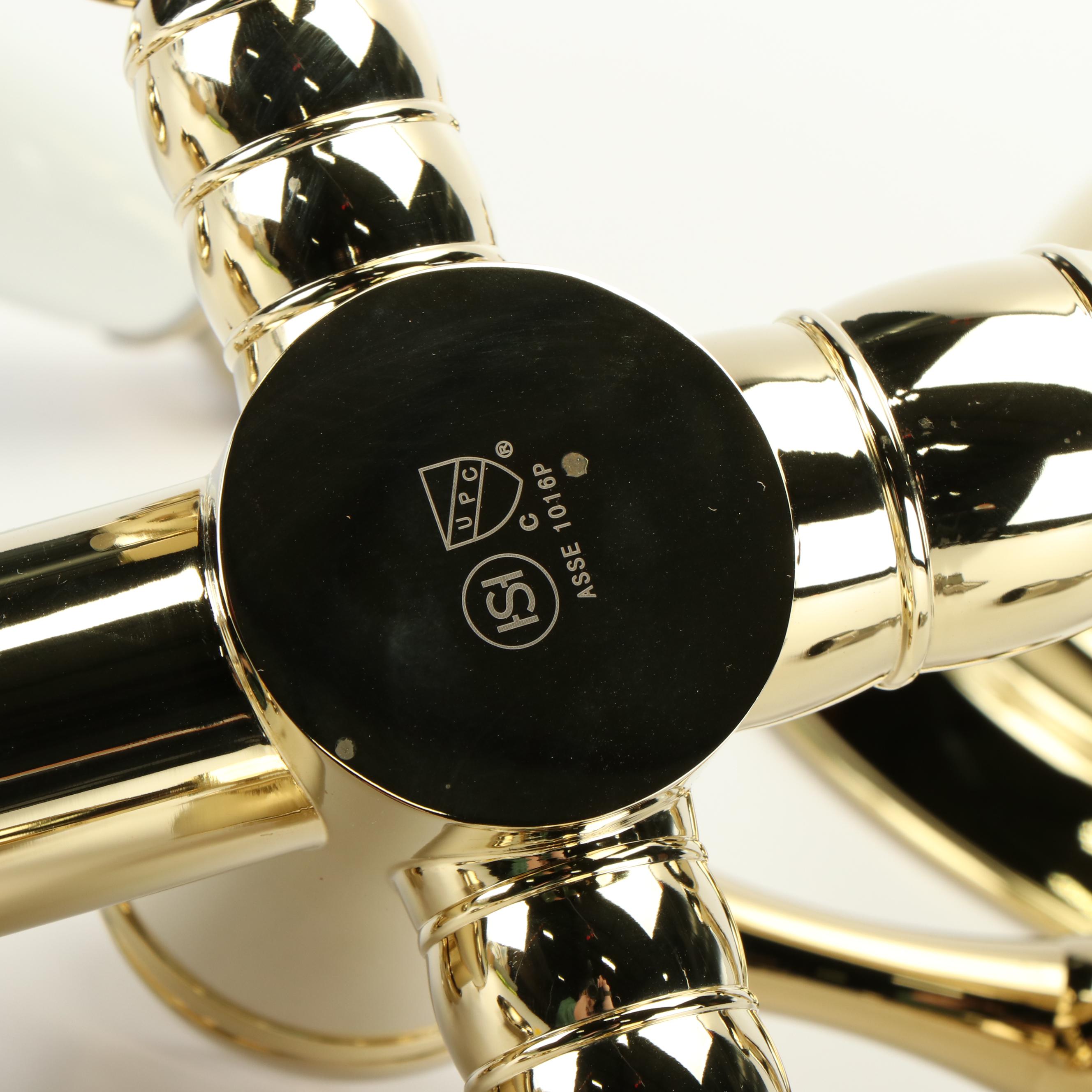 Polished Brass Exposed Pipe Shower and Tub Faucet | EBTH