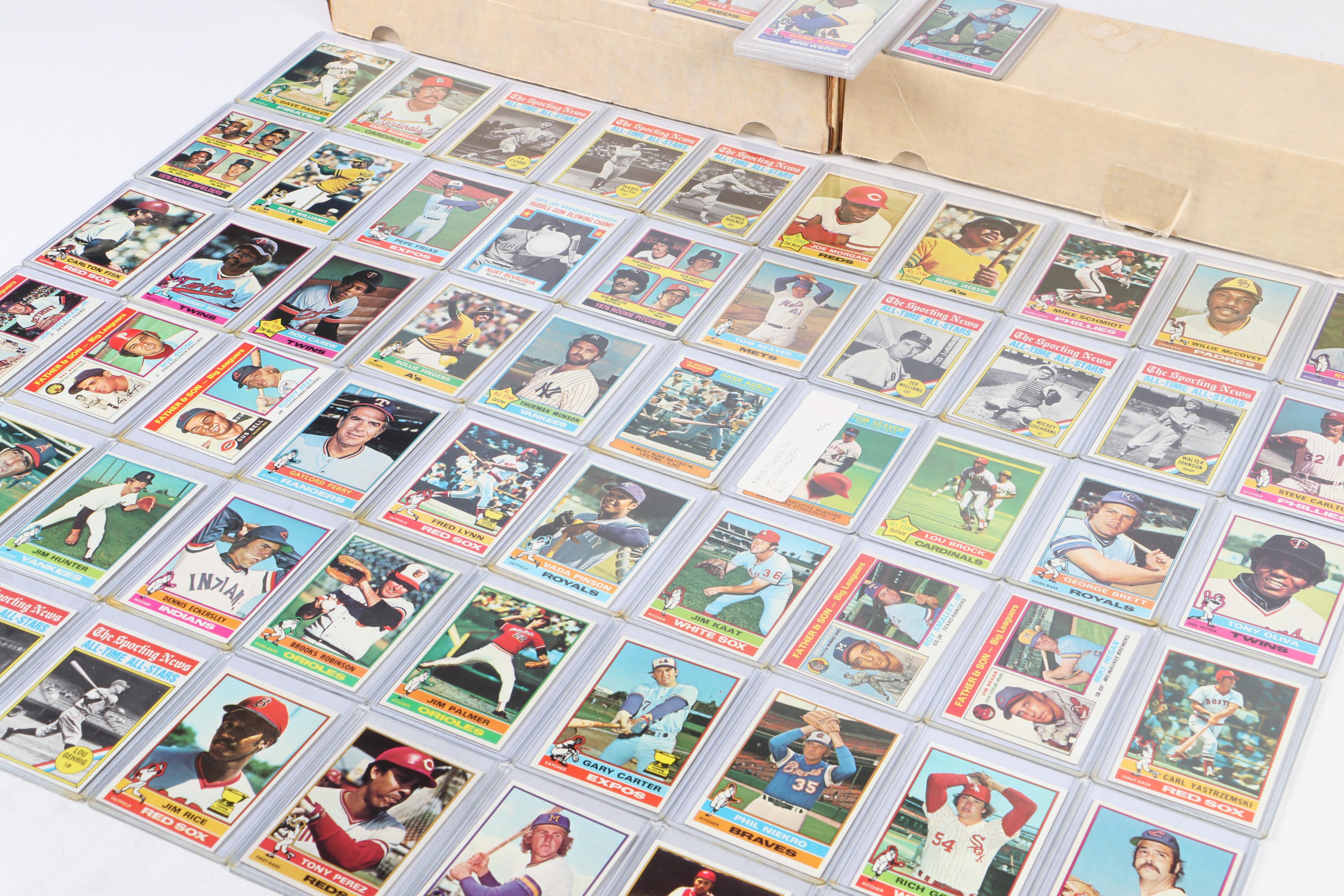 1976 and 1977 Topps Baseball Card Complete Sets with Nolan Ryan Graded ...