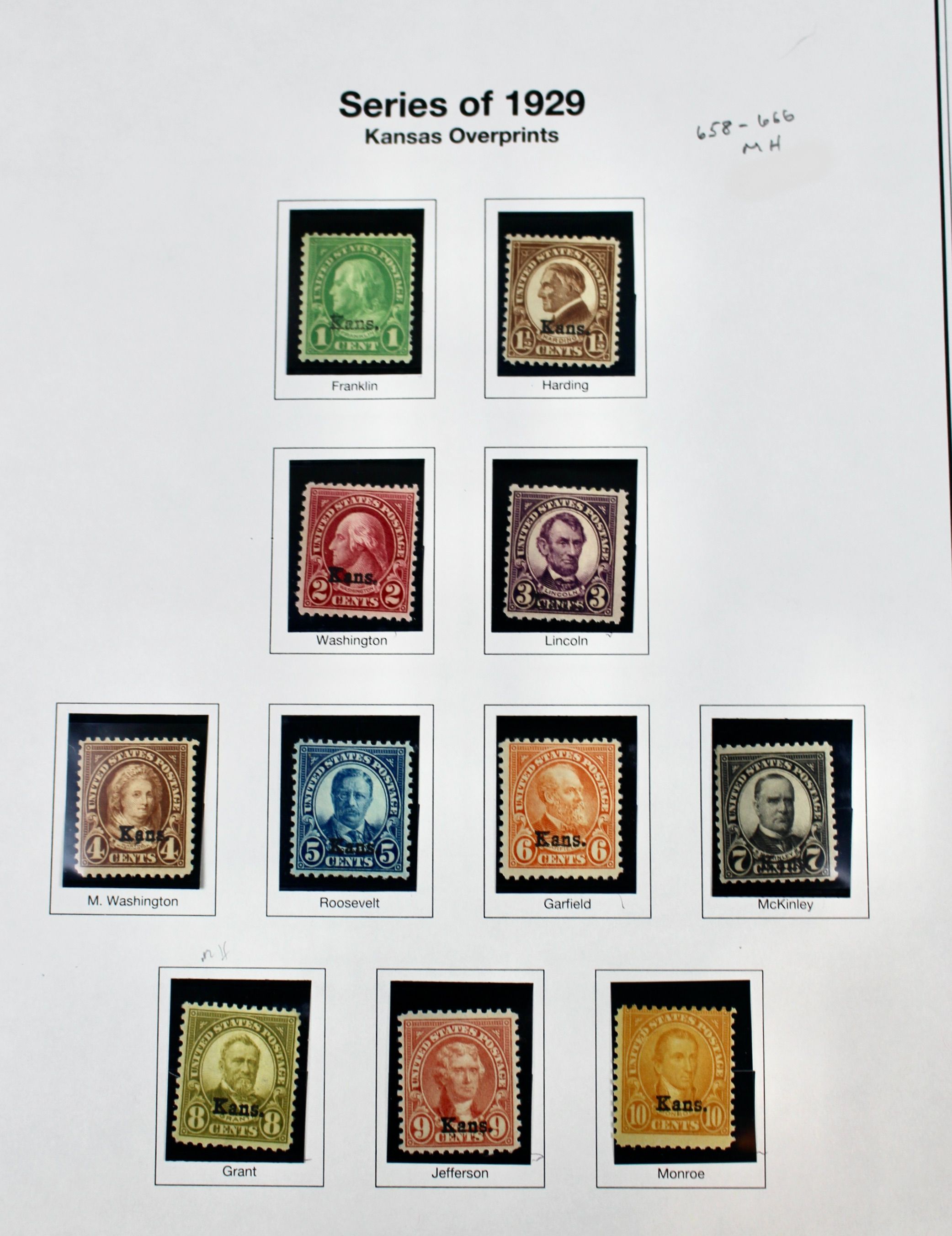 Complete Group of Kansas Overprint Stamps | EBTH