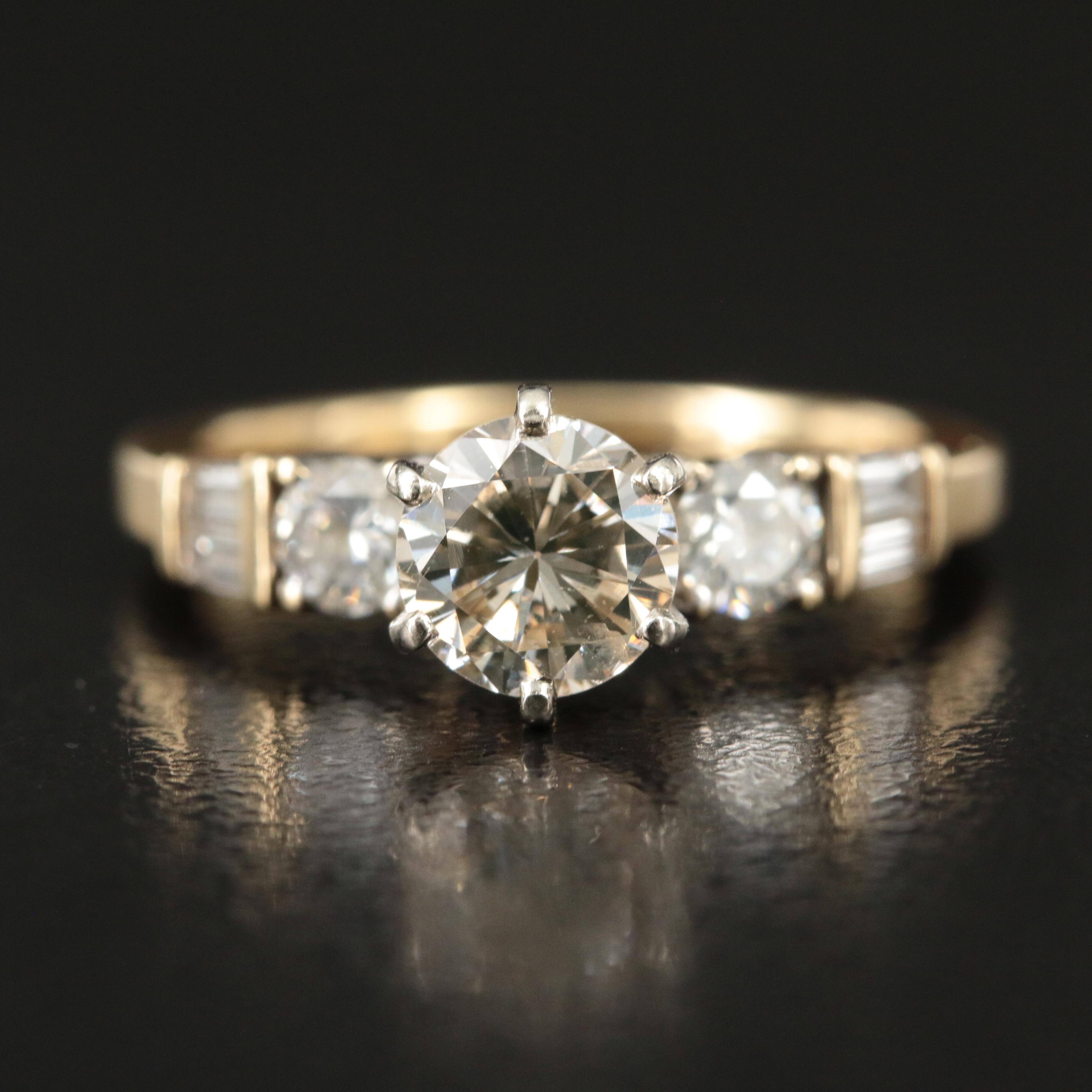14K 1.28 CTW Diamond Ring with (Origin Undetermined) Center Stone | EBTH