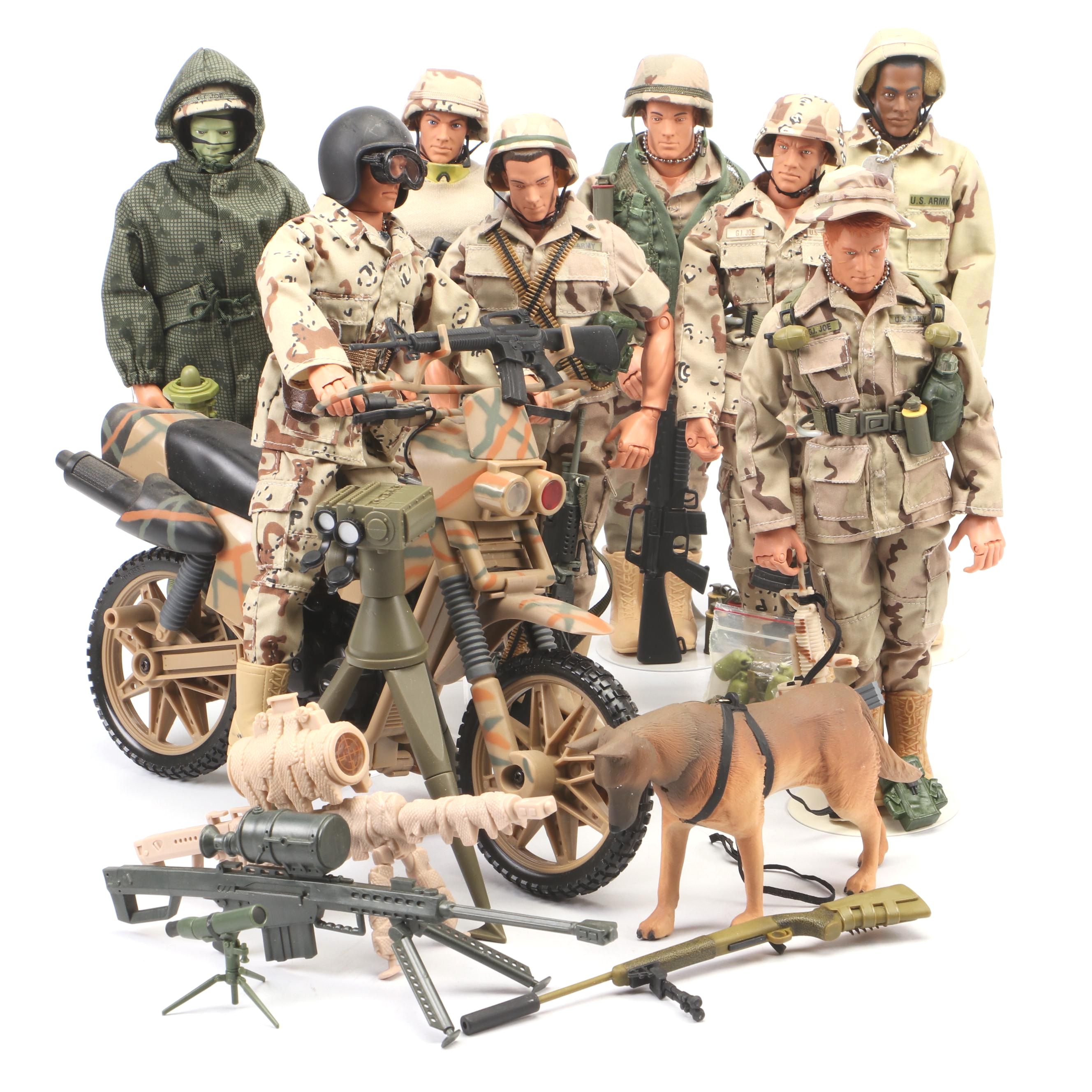 Hasbro G.I Joe Gulf War Figures with Motorcycle and Accessories | EBTH