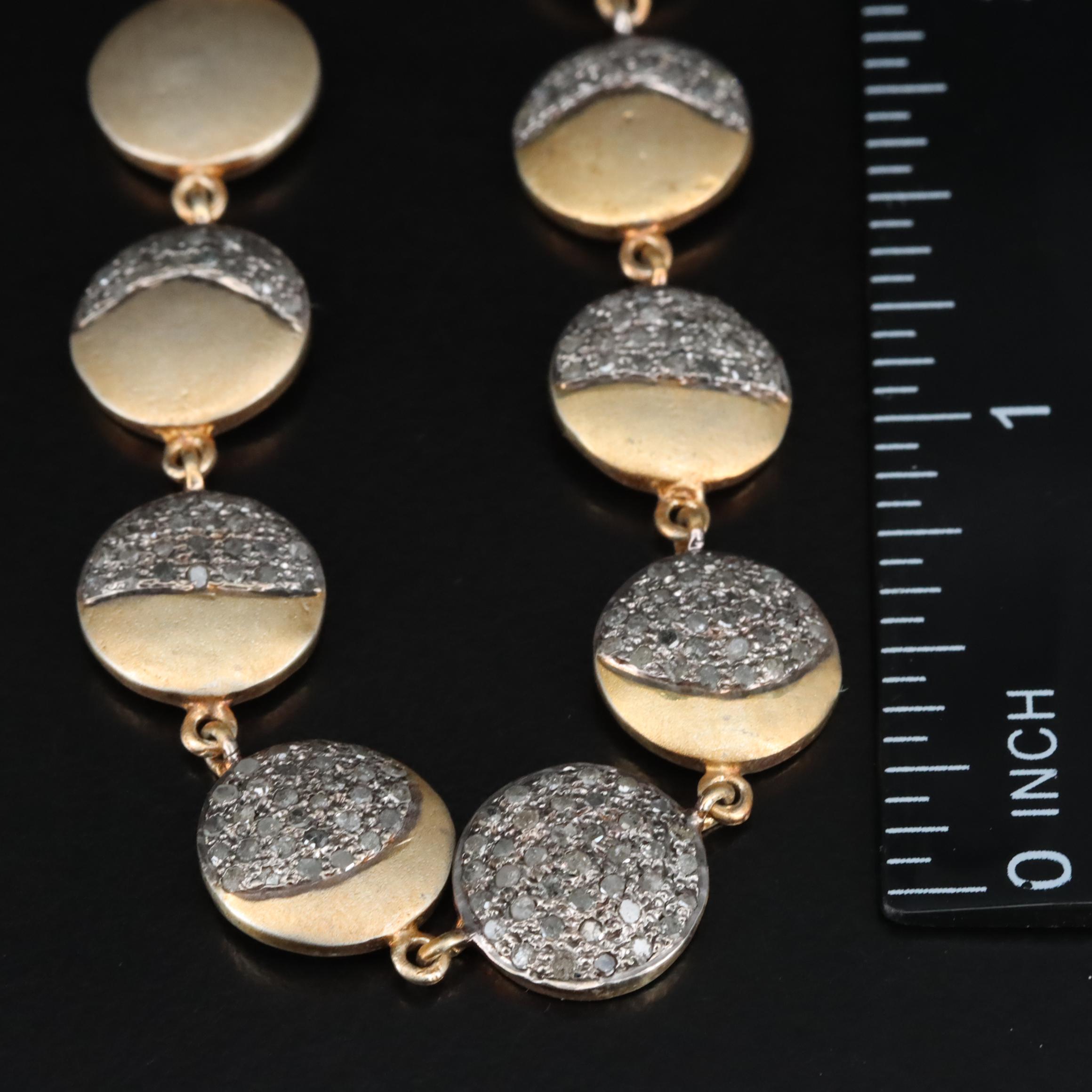 Sterling Pavé Diamond Moon Phase Necklace | EBTH