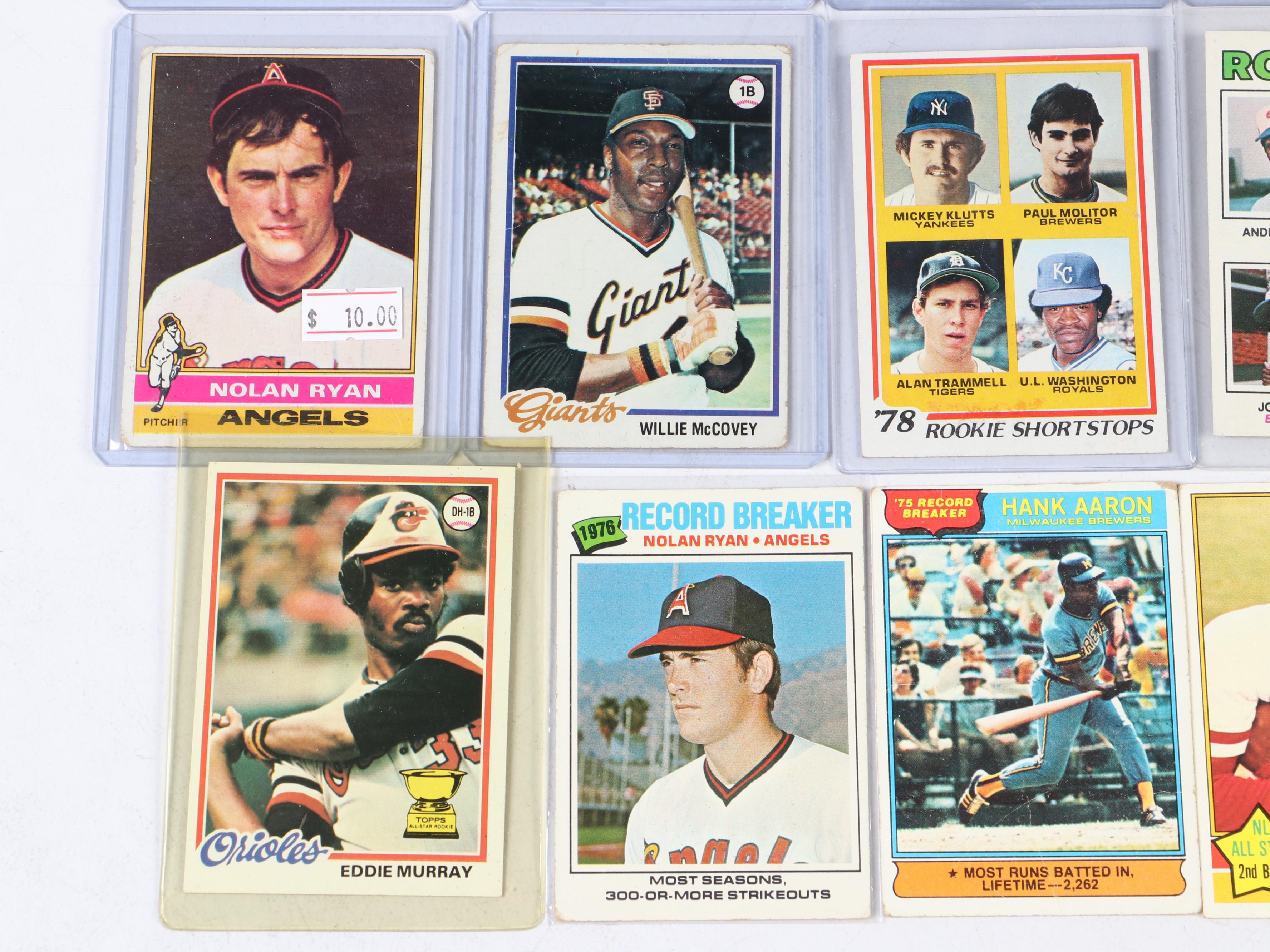 Topps Baseball Cards with Eddie Murray and Andre Dawson Rookies, 1970s ...