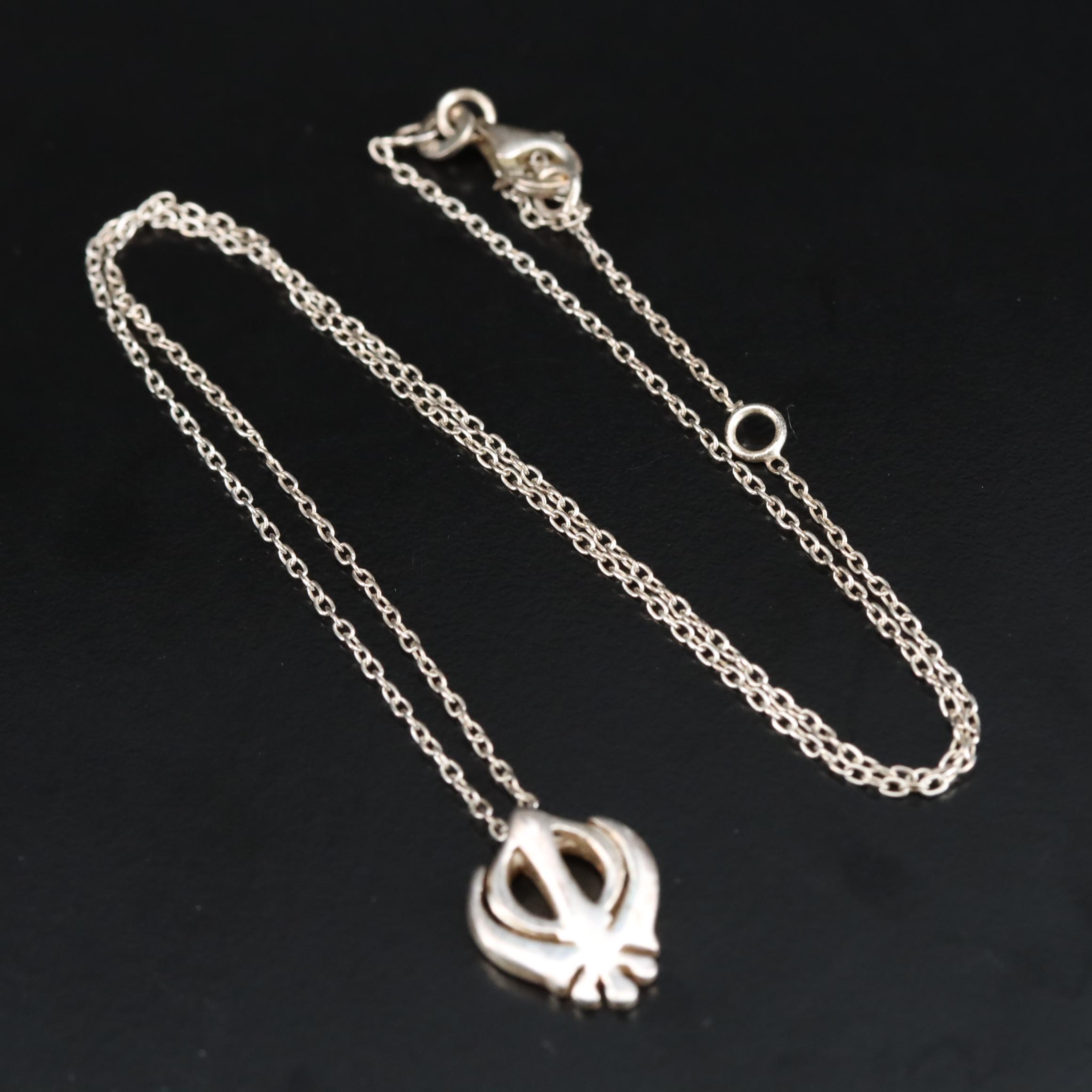 Sterling Sikh Necklaces One Featuring Moonstones | EBTH