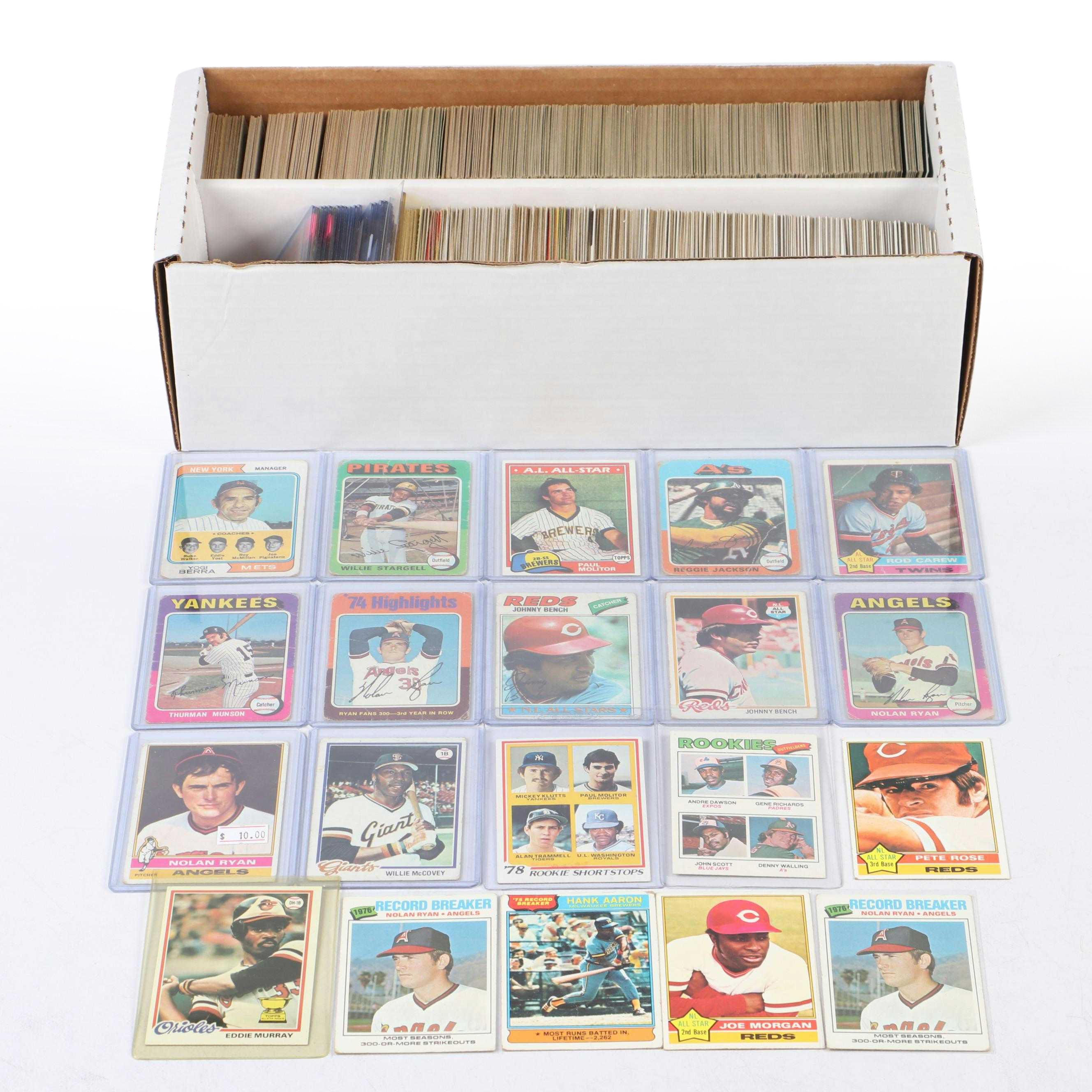 Topps Baseball Cards with Eddie Murray and Andre Dawson Rookies, 1970s ...