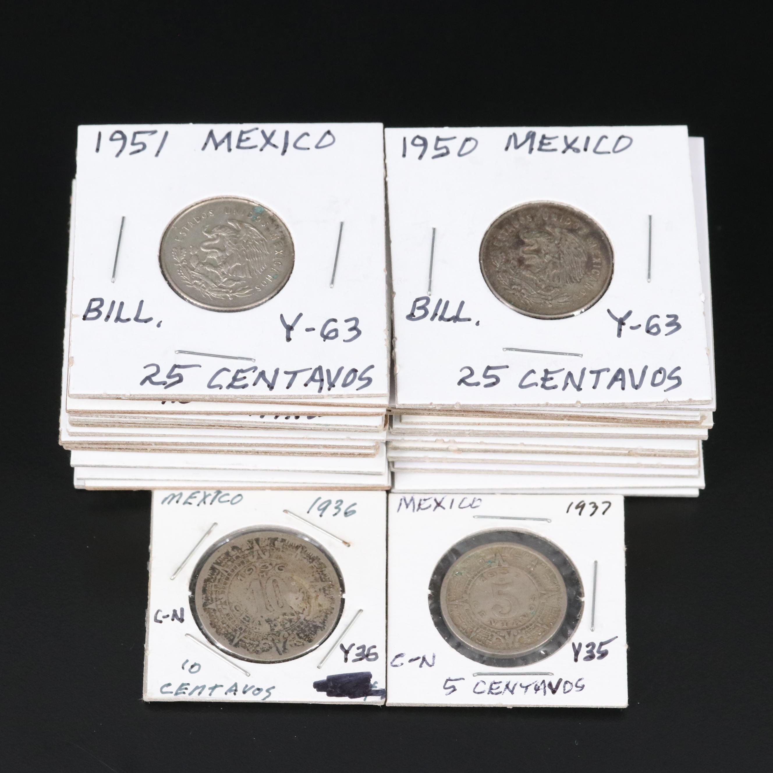 Collection of 30 Modern Mexican Coins With 2 Silver | EBTH
