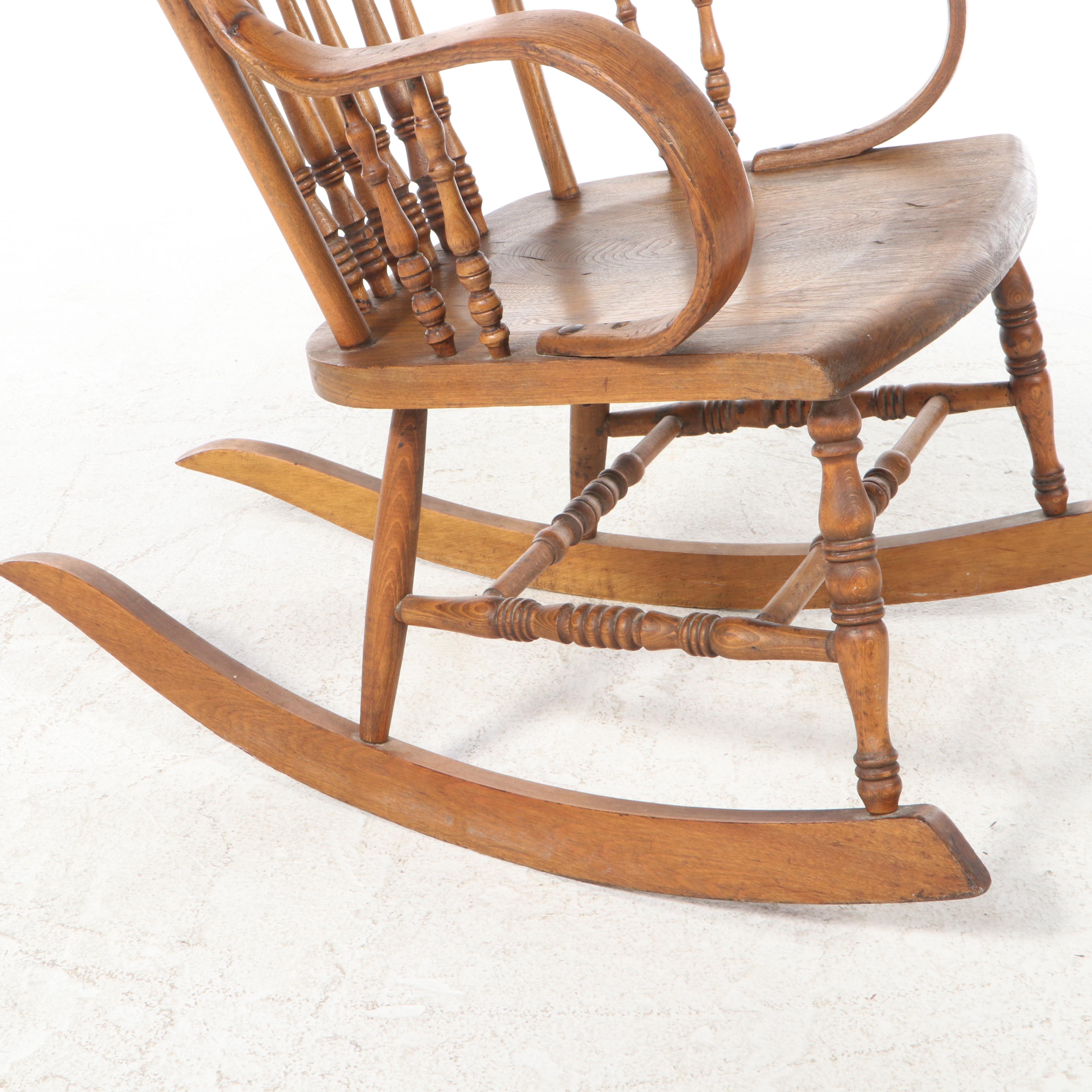 Ohio Late Victorian Ash Pressed and Spindle-Back Rocker, circa 1900 | EBTH