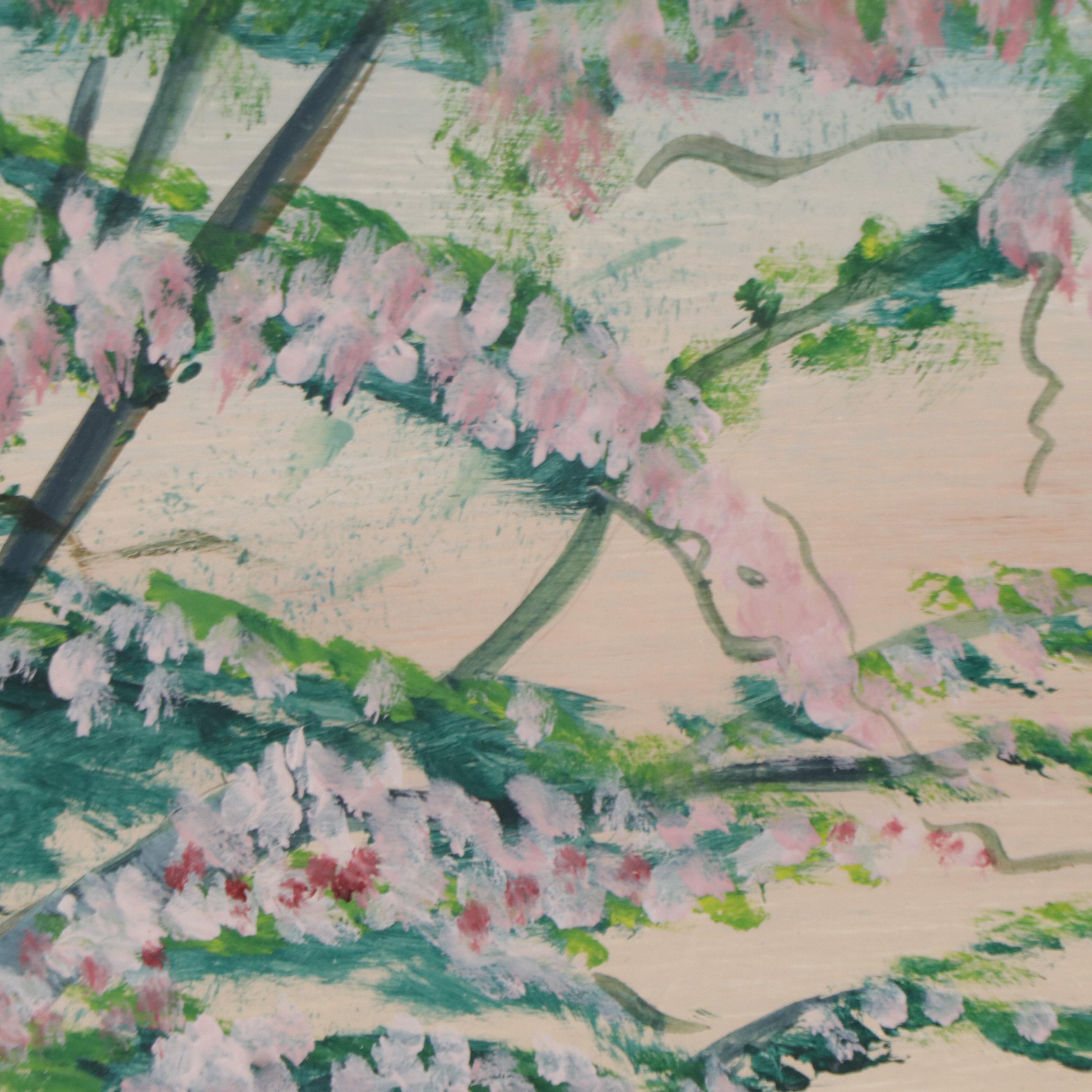 Emma Parr Gouache Painting of Spring Residential Landscape, 1991 | EBTH