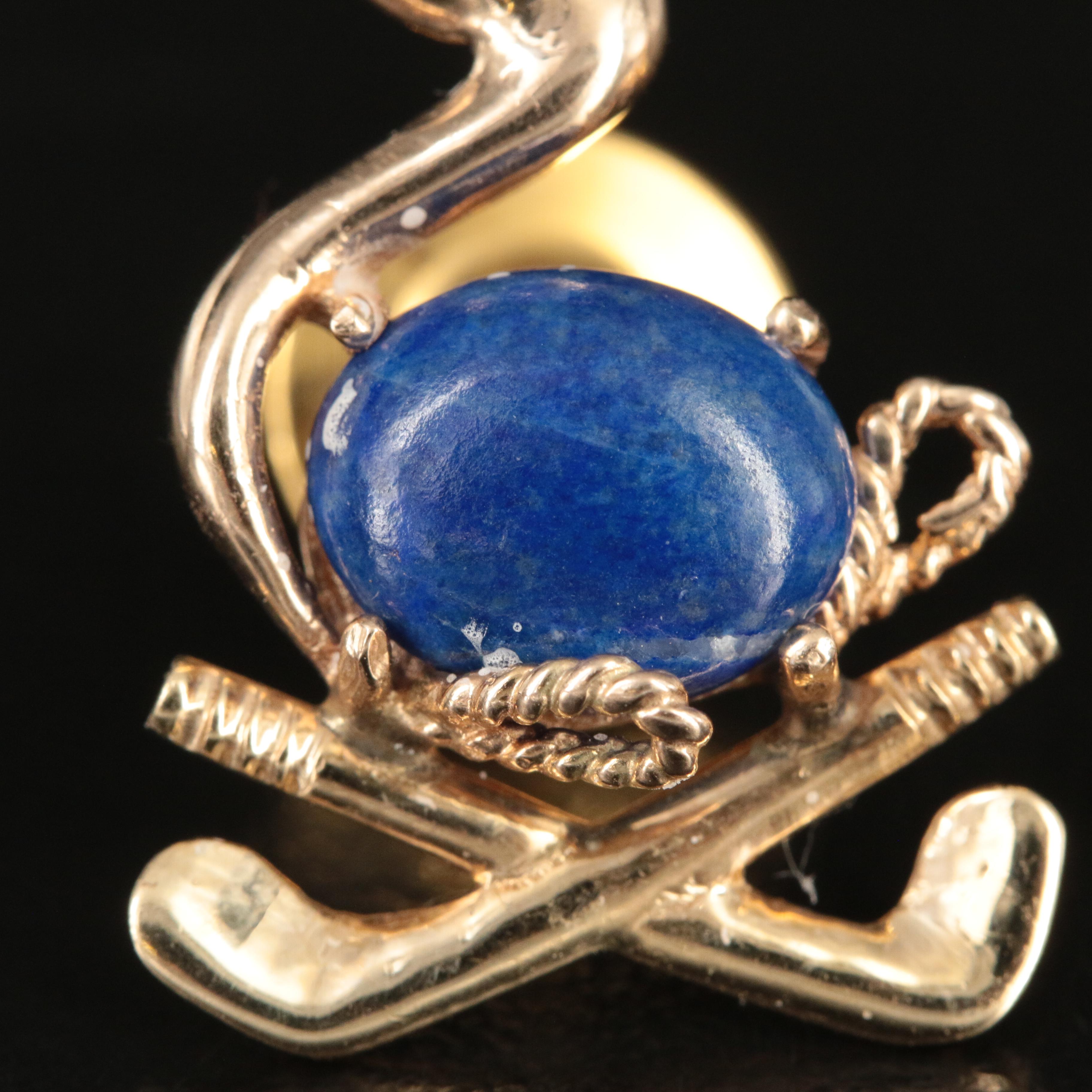 14K Lapis Lazuli and Sapphire Swan Lapel Pins | EBTH