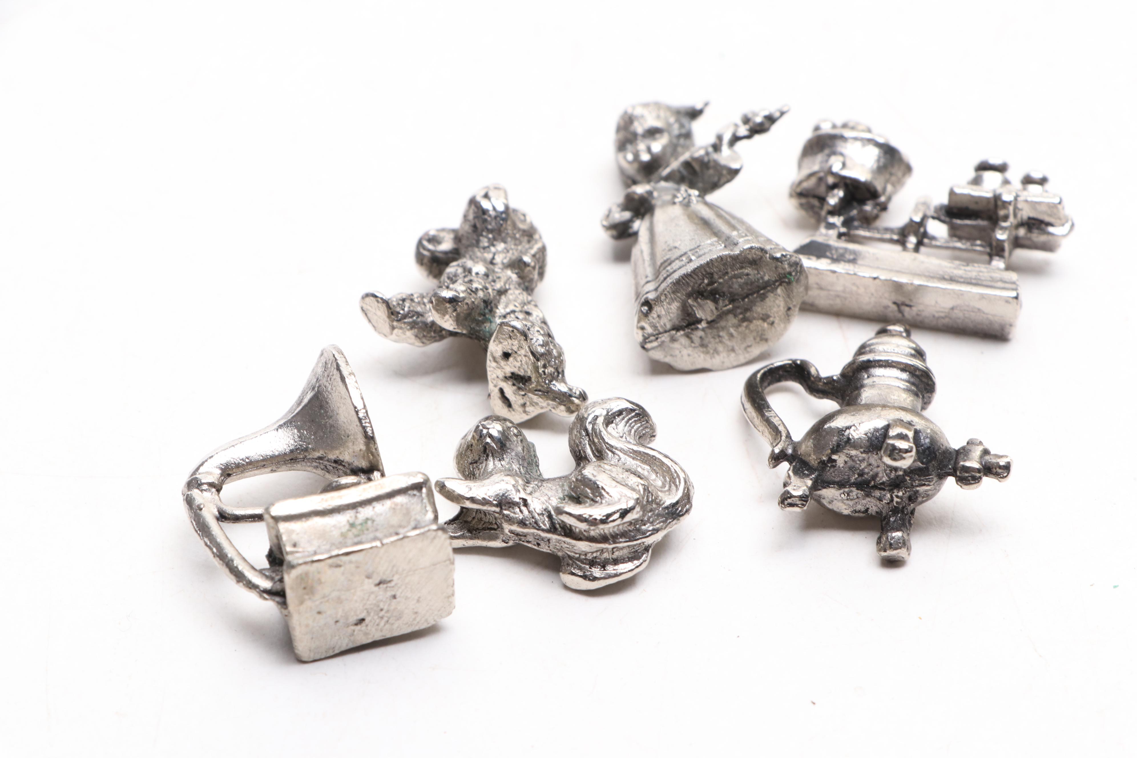 Brass Animal Figurines, Bells and Apple with Metal Trinkets | EBTH