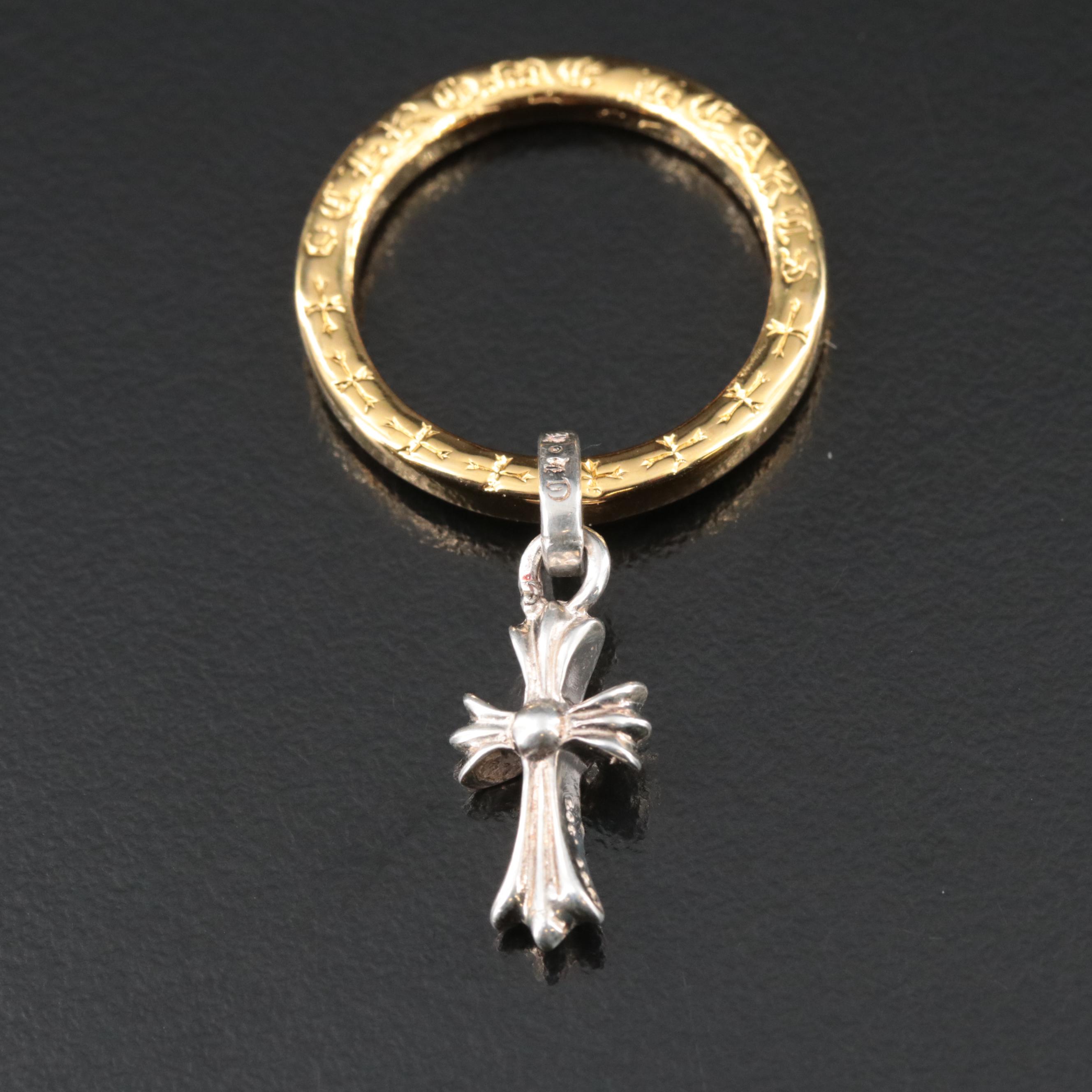 Chrome Hearts Sterling Cross Charm Ring | EBTH