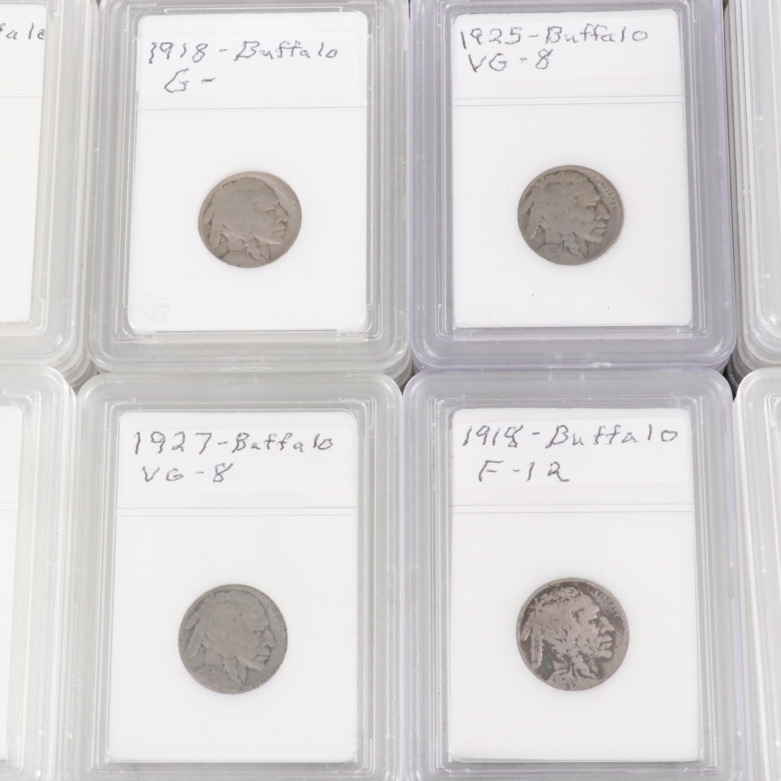 Collection of One Hundred Ninety Buffalo Nickels Most in Plastic ...