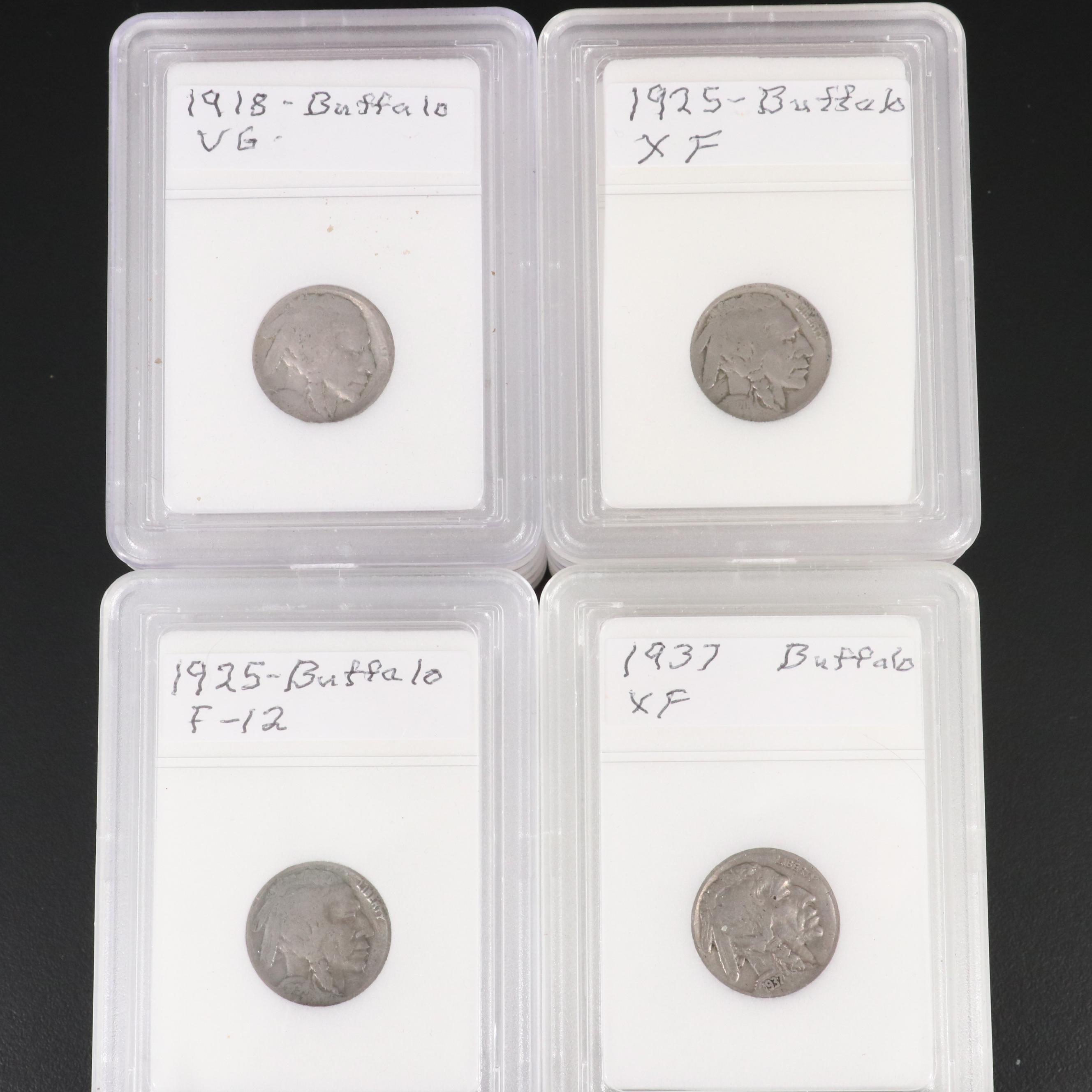 Collection of One Hundred Ninety Buffalo Nickels Most in Plastic ...