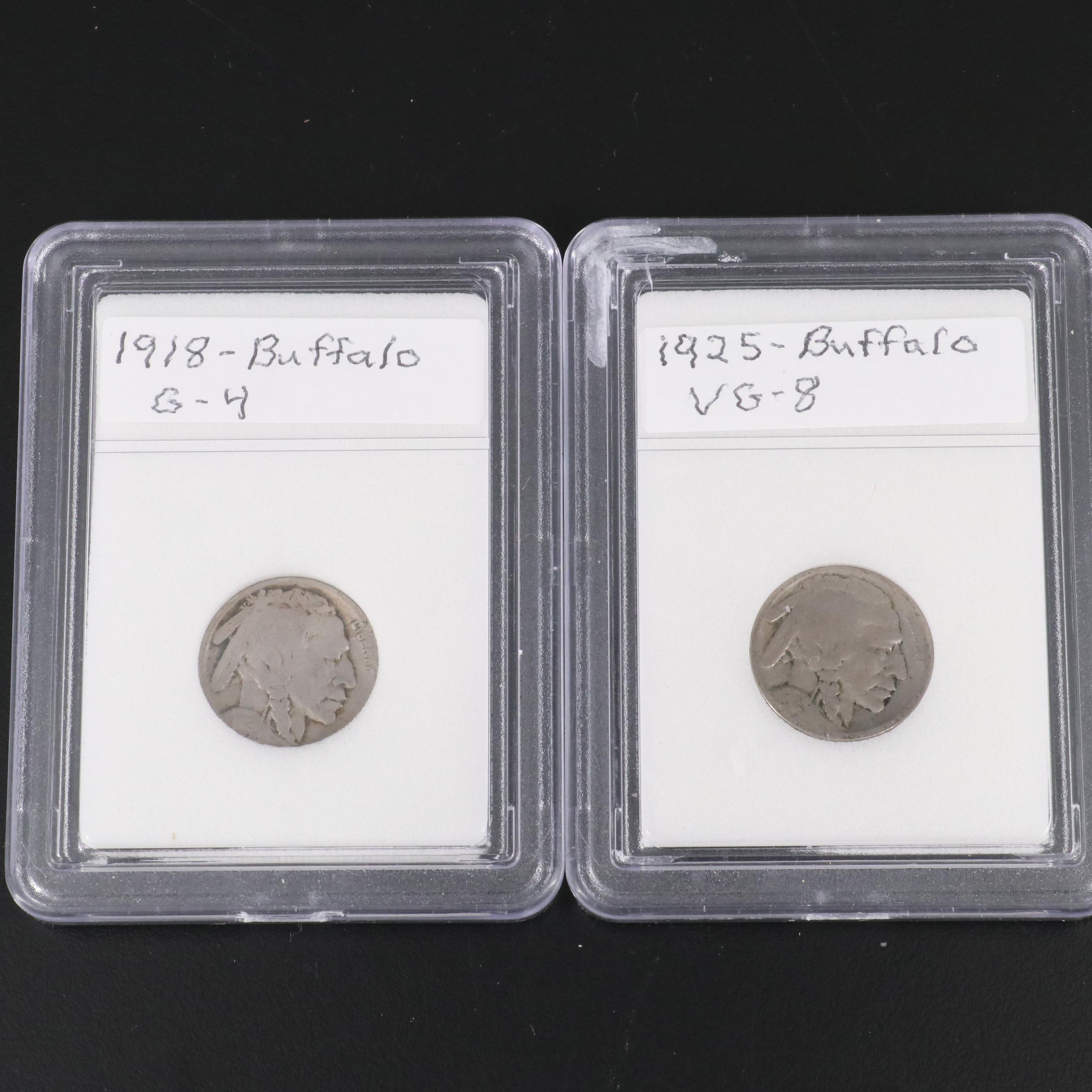 Collection of One Hundred Ninety Buffalo Nickels Most in Plastic ...