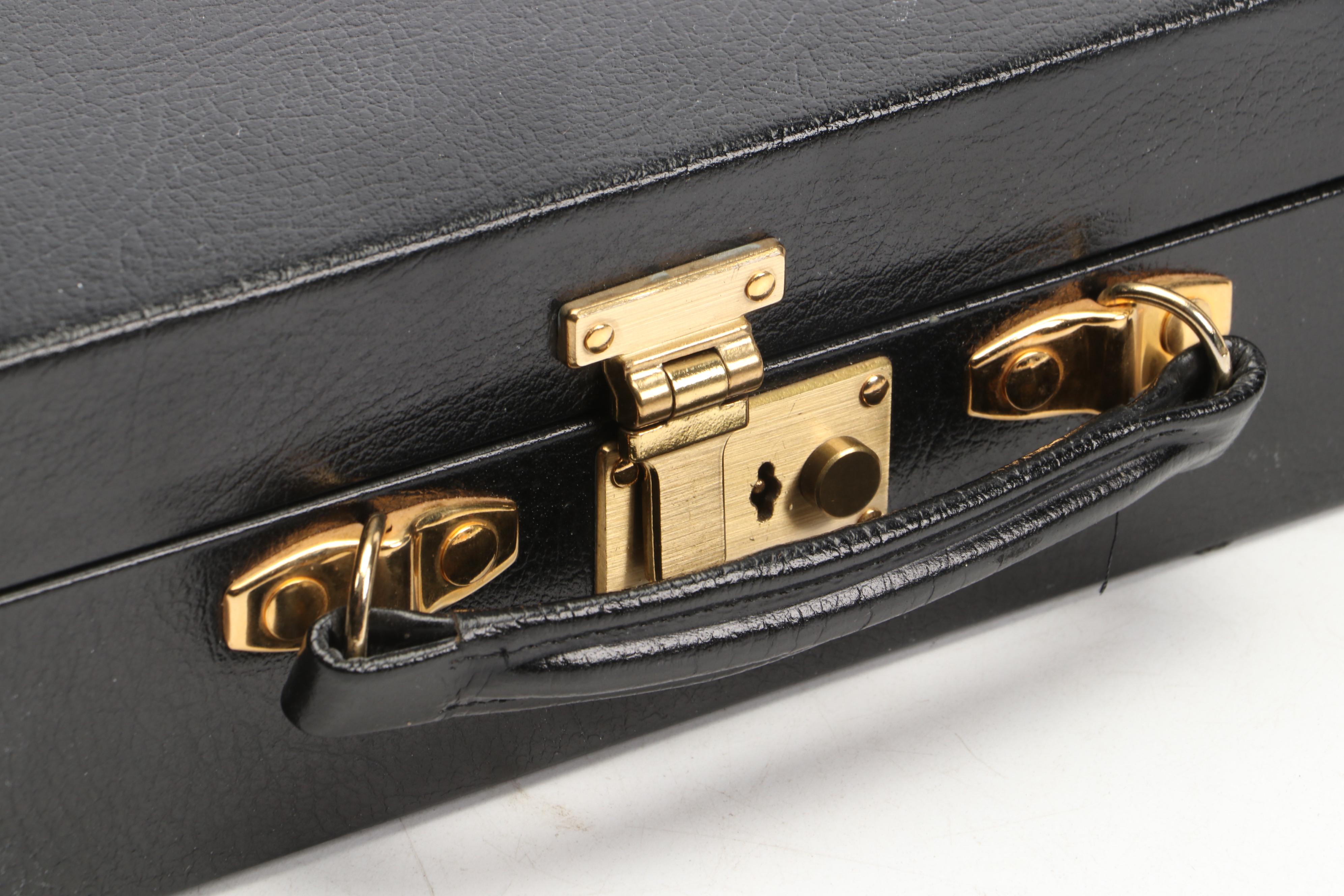 Black and Red Leather Attaché Case, Late 20th Century | EBTH