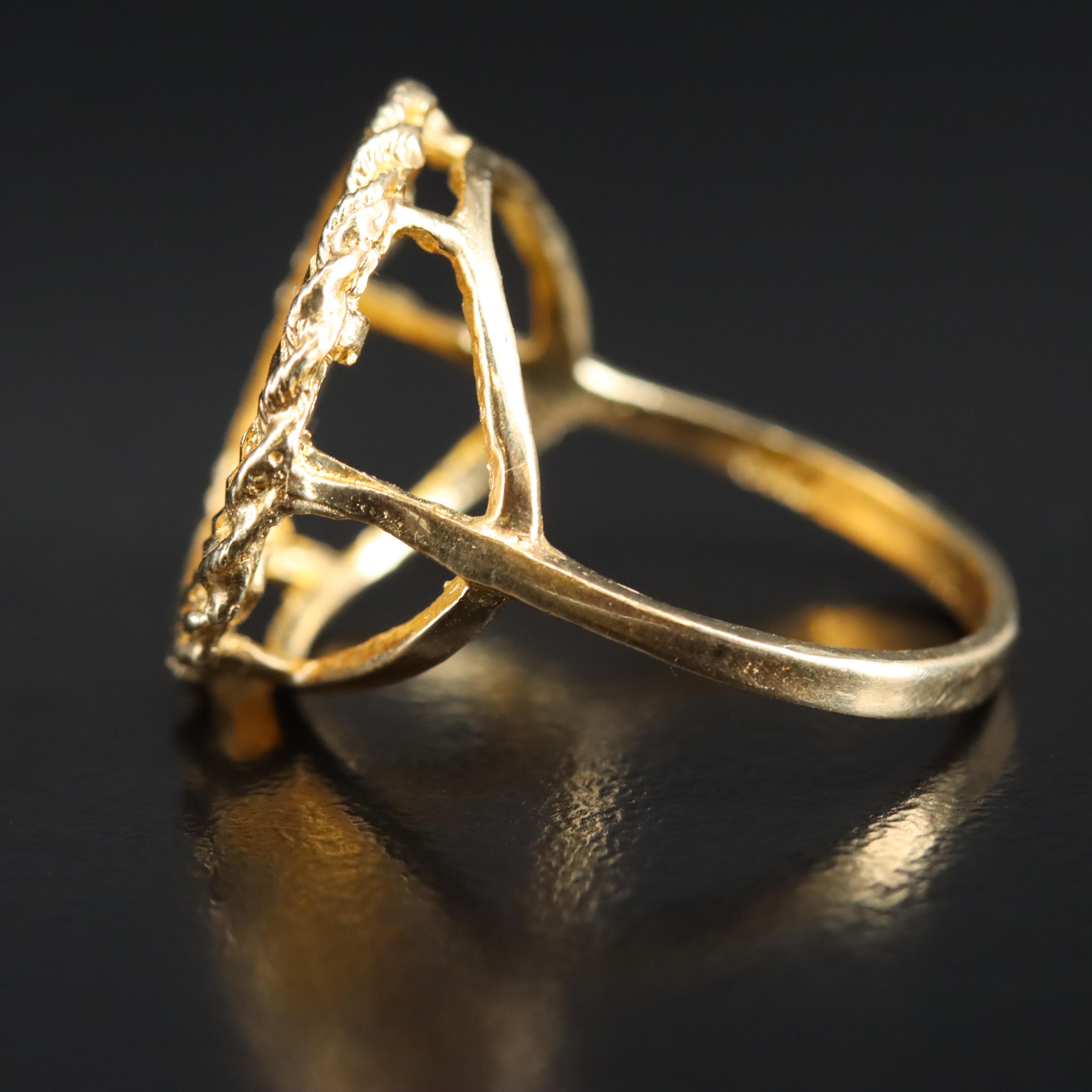 14K Ring with 1990 Singapore 1/20th Troy Ounce Proof Five Singold Gold ...