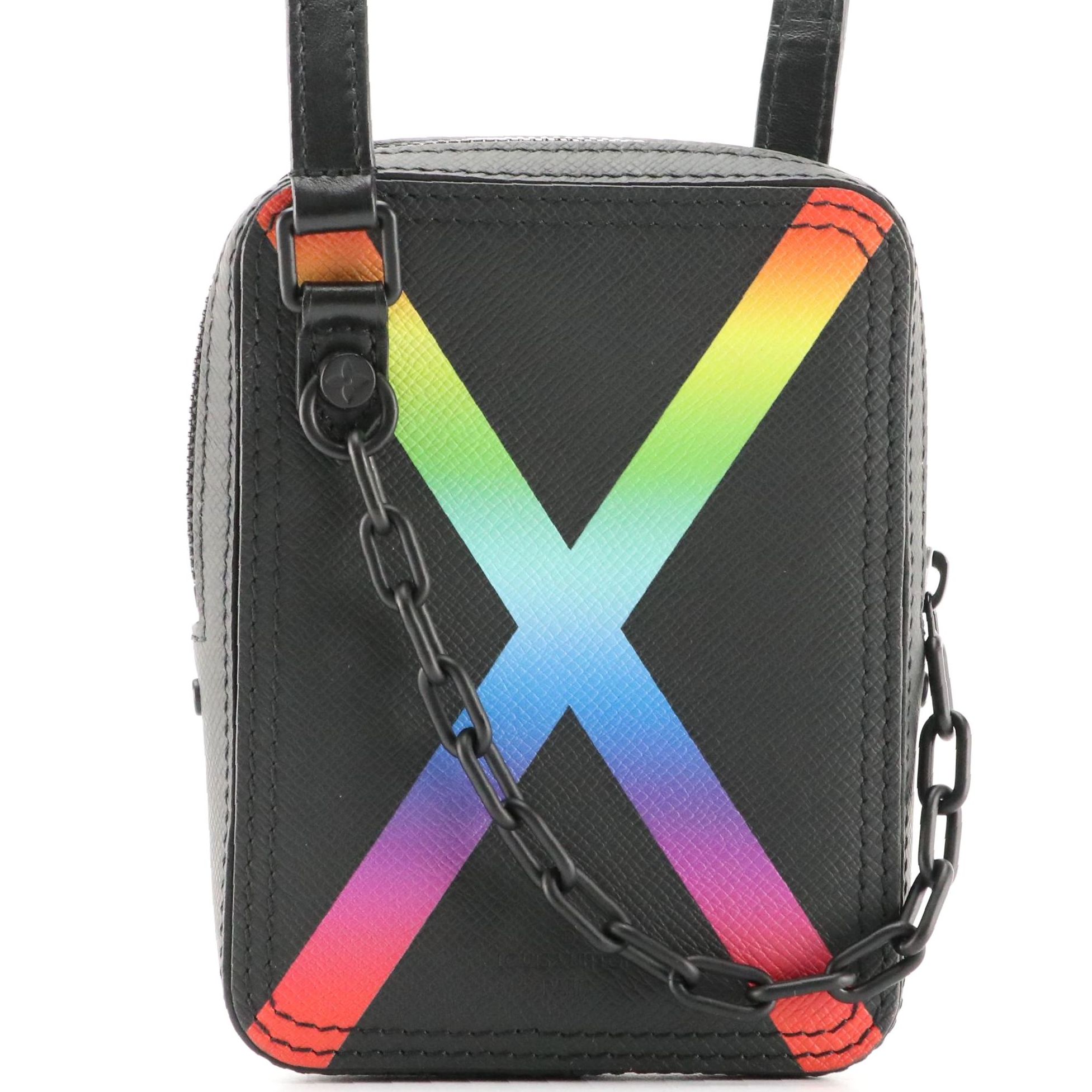 Louis Vuitton Danube Crossbody Bag in Rainbow Accent Taïga Leather ...