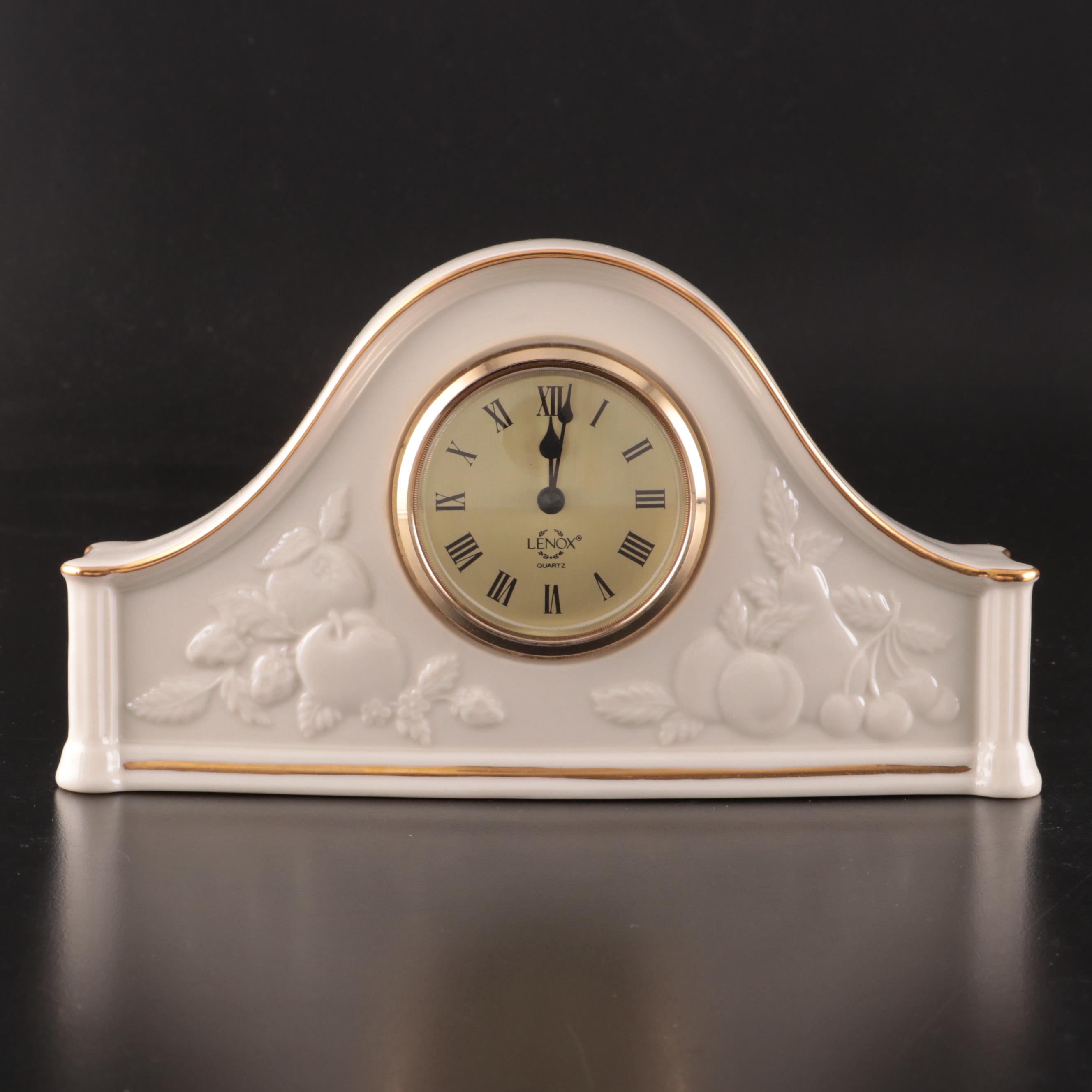 Lenox "Fruits of Life" Bone China Mantel Clock, 1993 | EBTH