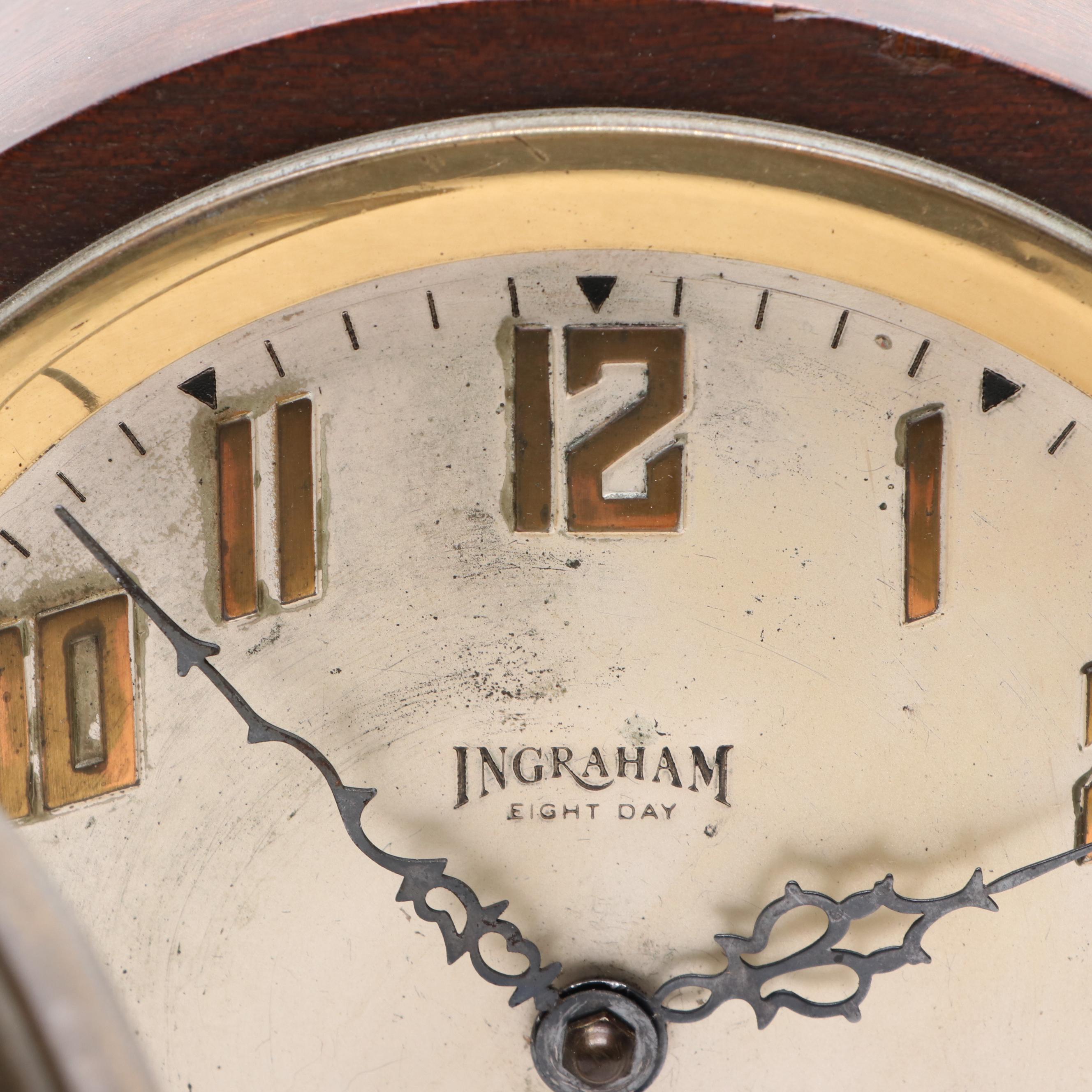 Ingraham "Crusader" Mahogany 8 Day Mantel Clock, 1940s | EBTH