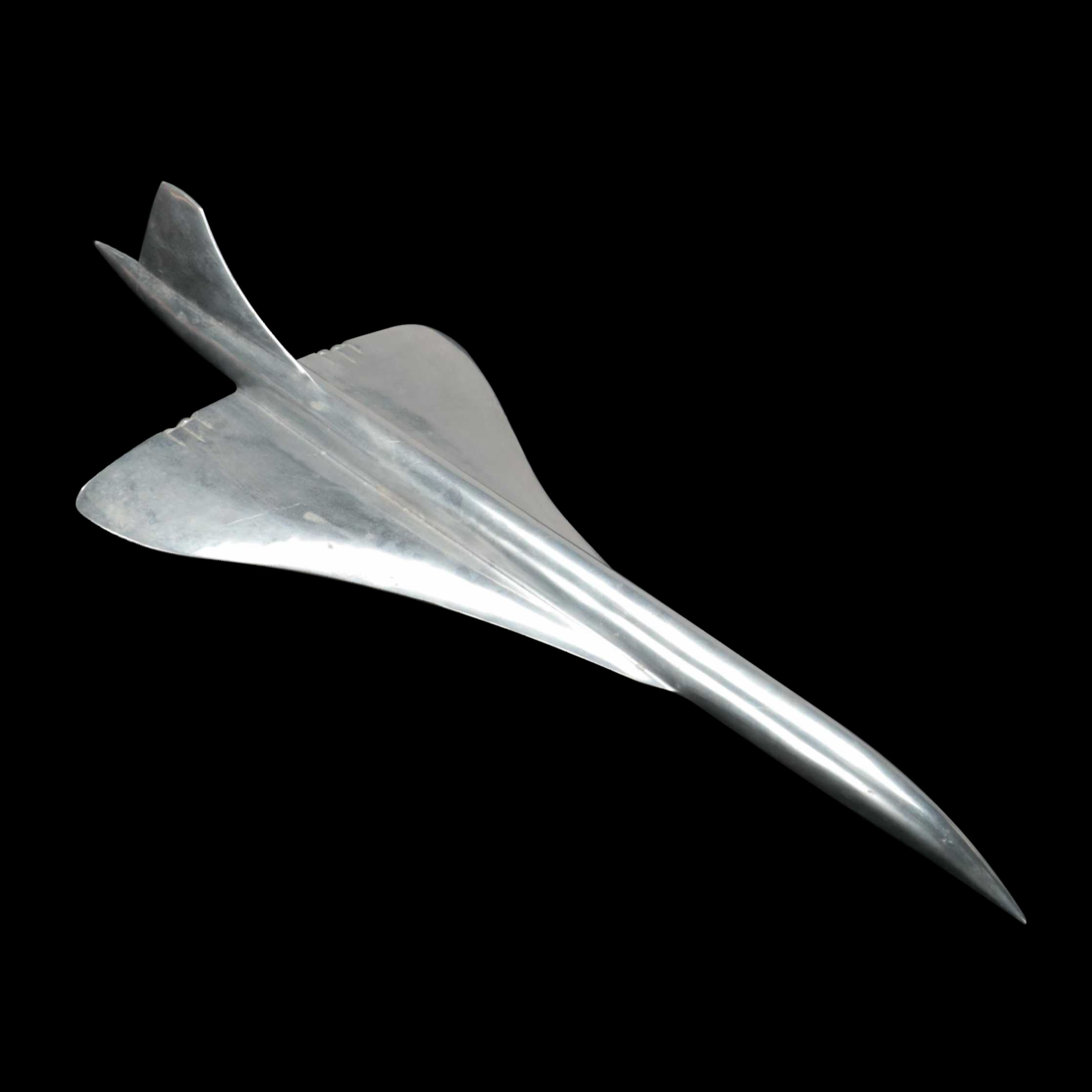 Brushed Metal Concorde Style Airplane Sculpture | EBTH