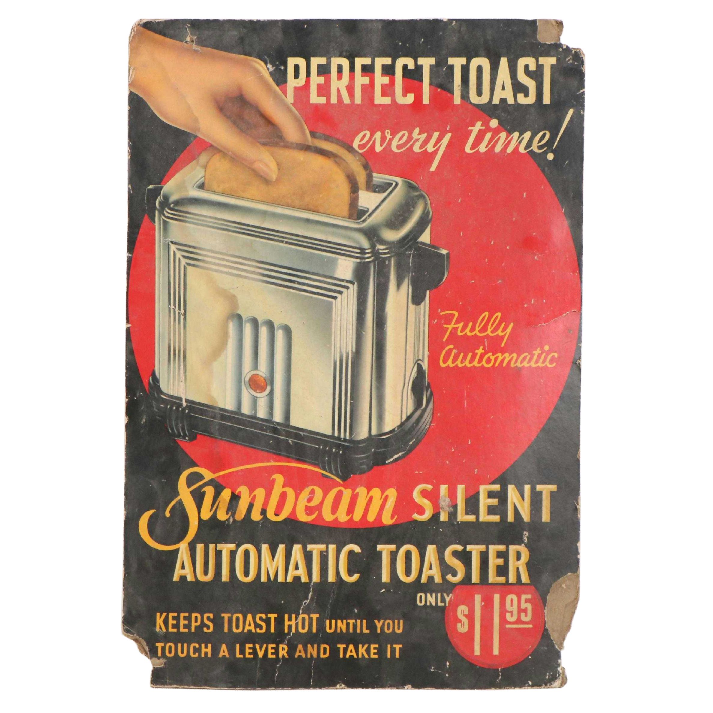 Sunbeam Advertisement Offset Lithograph Poster for Toaster, Mid 20th ...