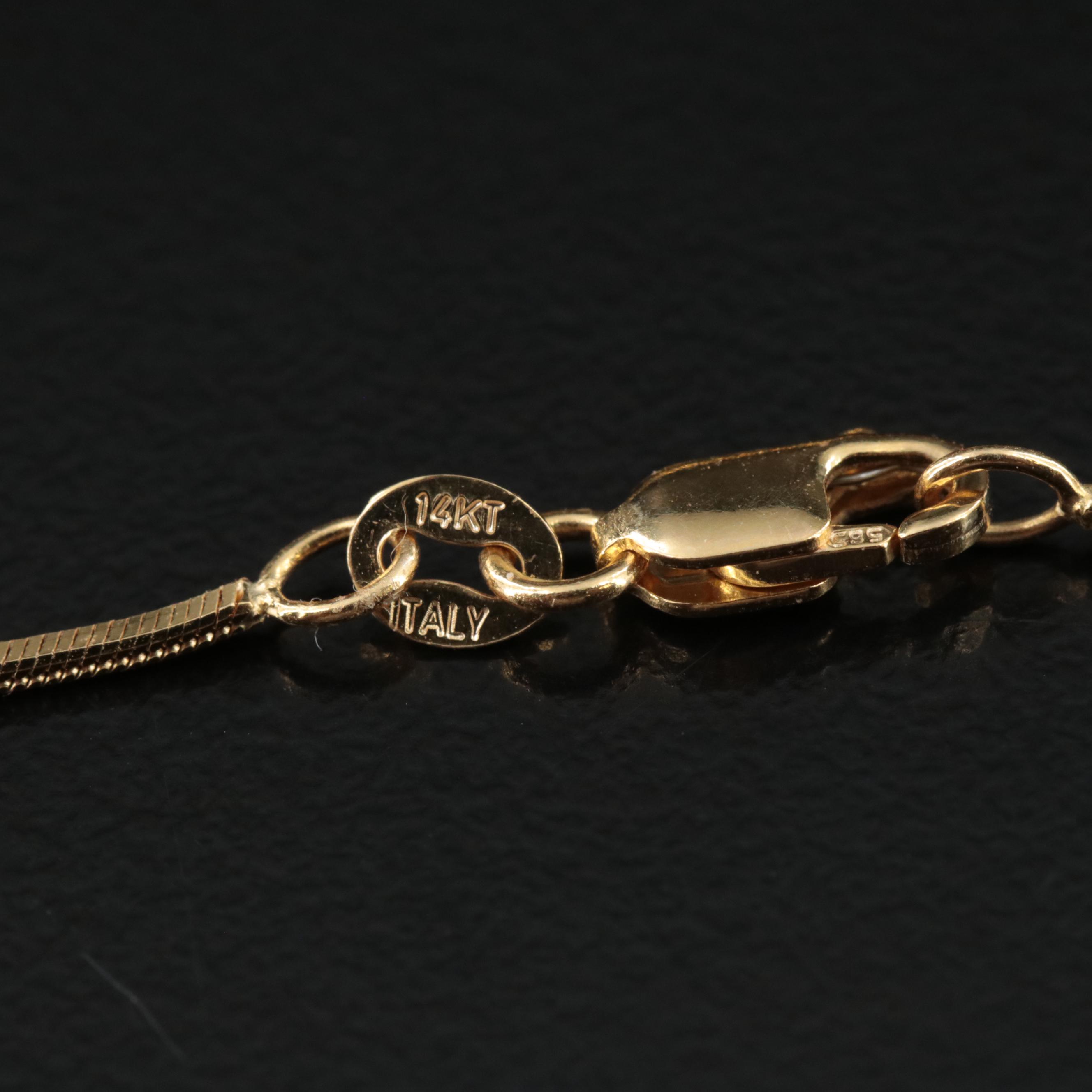 Italian 14K Snake Chain Necklace | EBTH