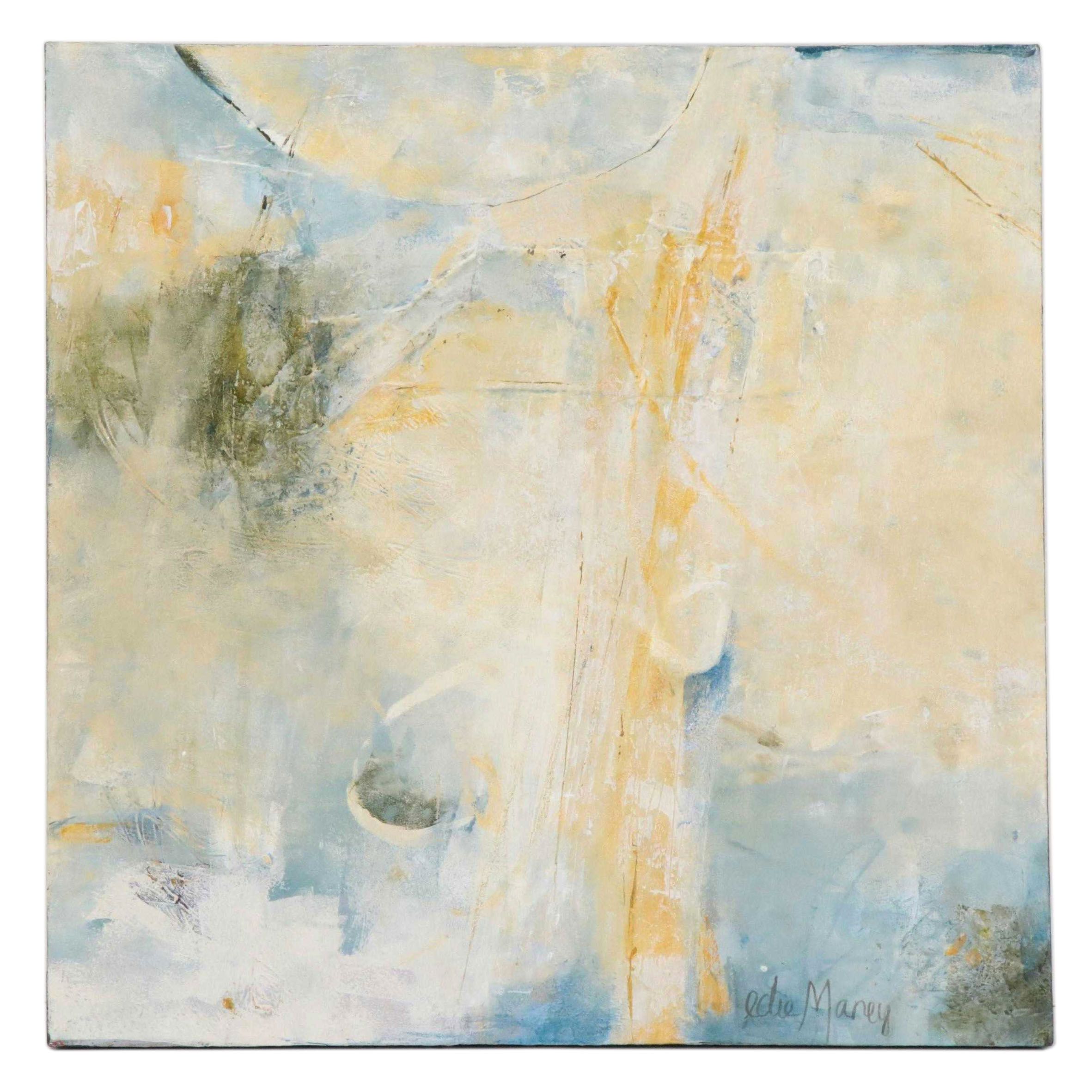 Edie Maney Abstract Acrylic Painting "Chardonnay Moon" | EBTH