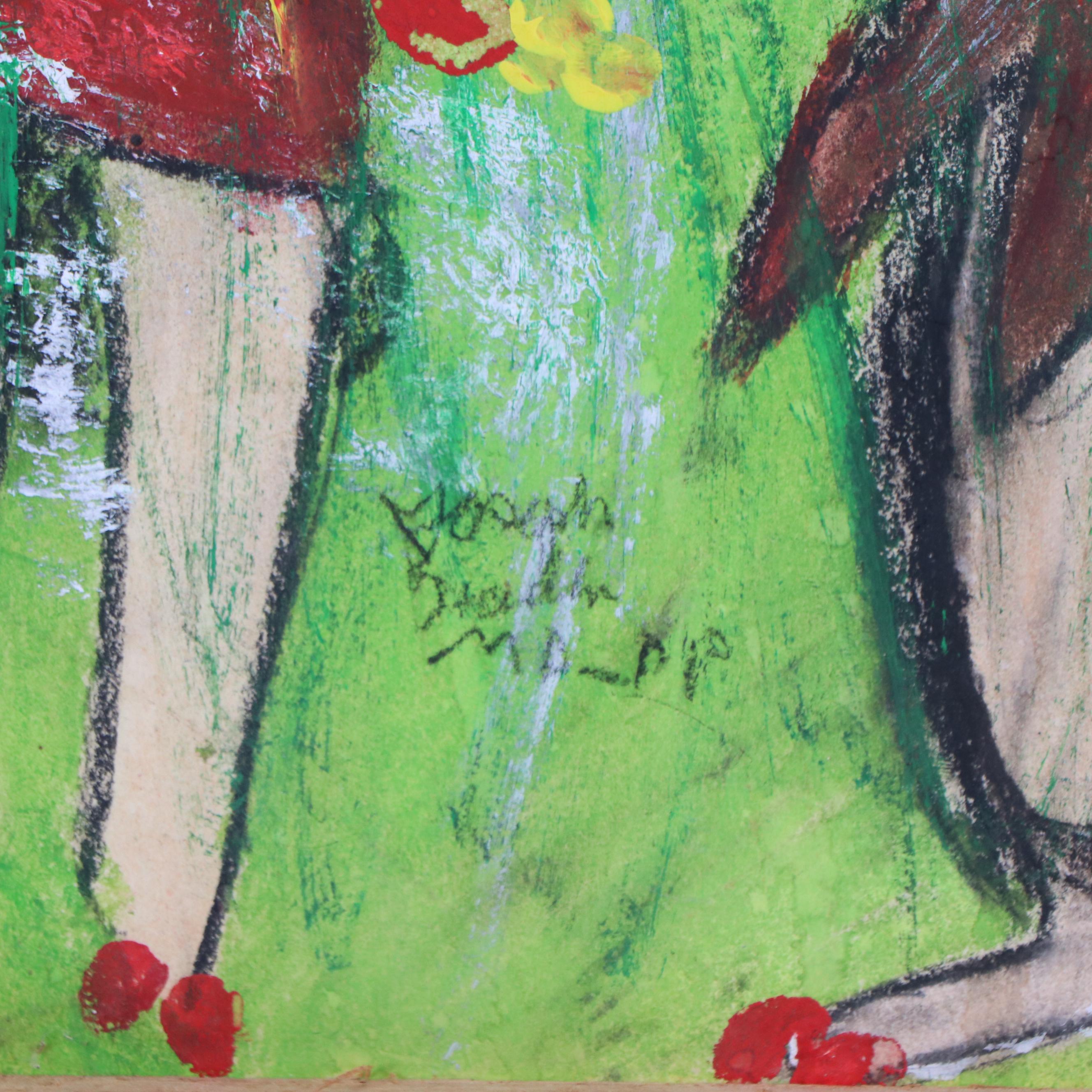 Joseph Hardin Outsider Art Mixed Media Painting of Nude Figures in Landscape | Everything But ...