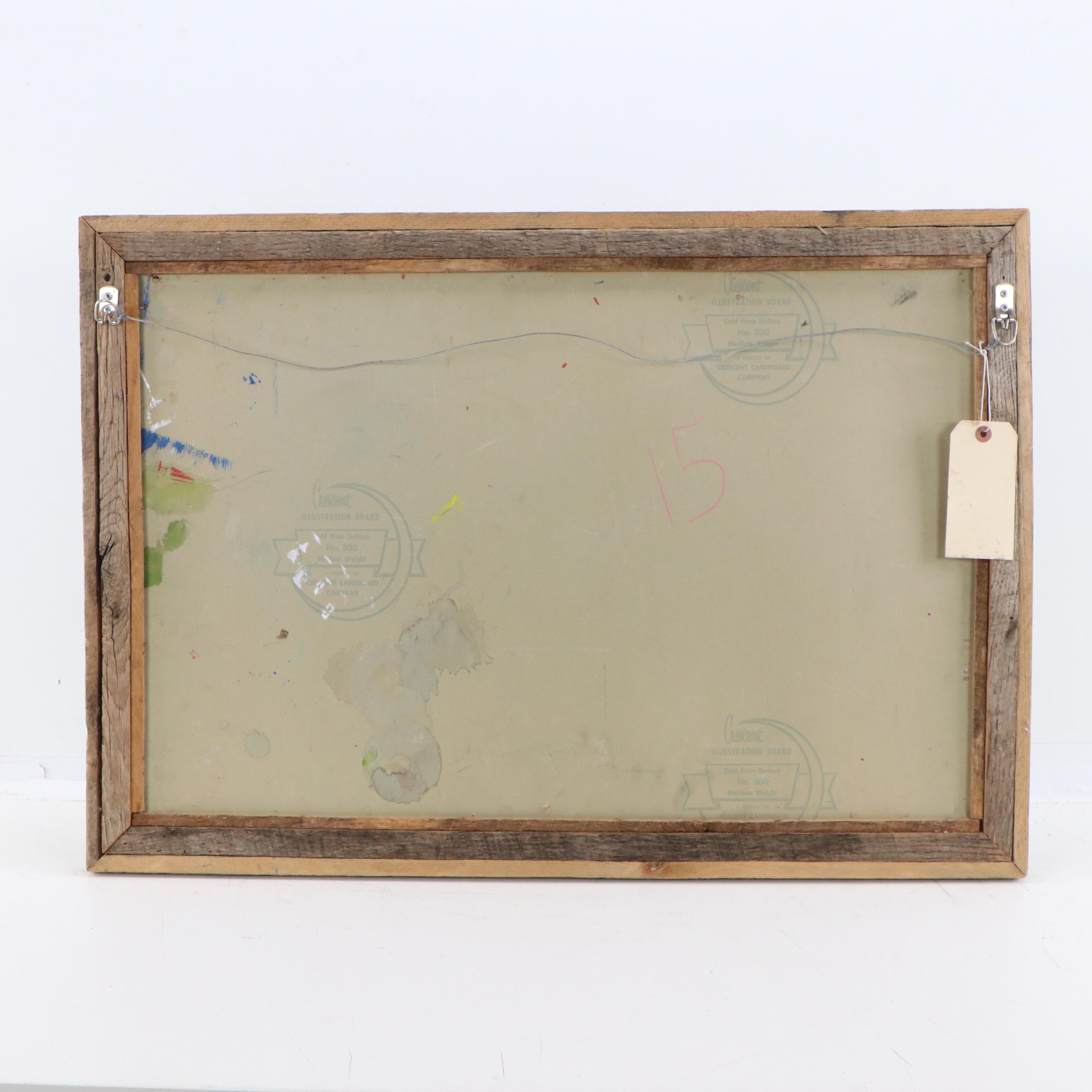 Joseph Hardin Outsider Art Mixed Media Painting of Nude Figures in ...