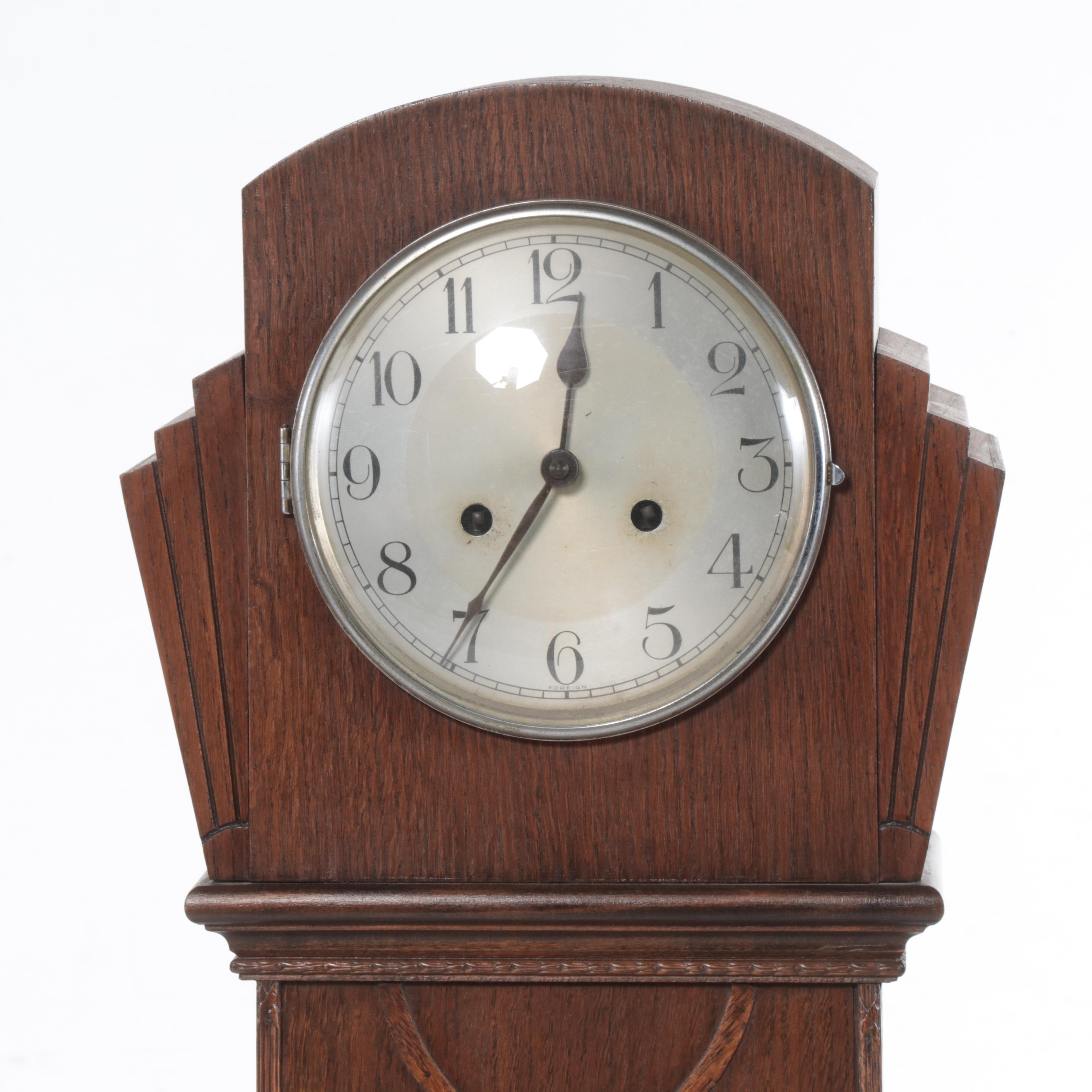 Art Deco Haller Foreign Oak Grandfather Clock, Early to Mid-20th ...