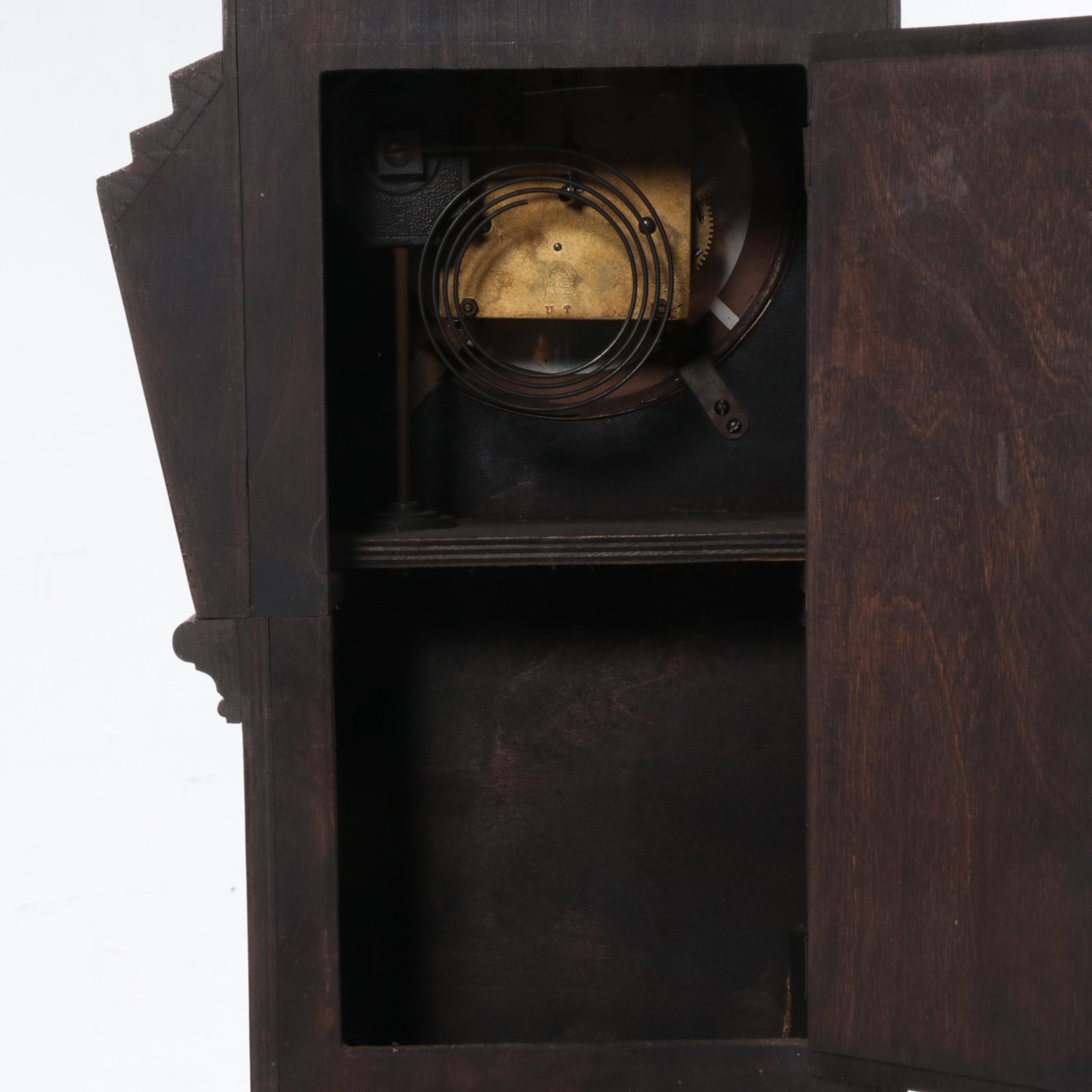 Art Deco Haller Foreign Oak Grandfather Clock, Early to Mid-20th ...