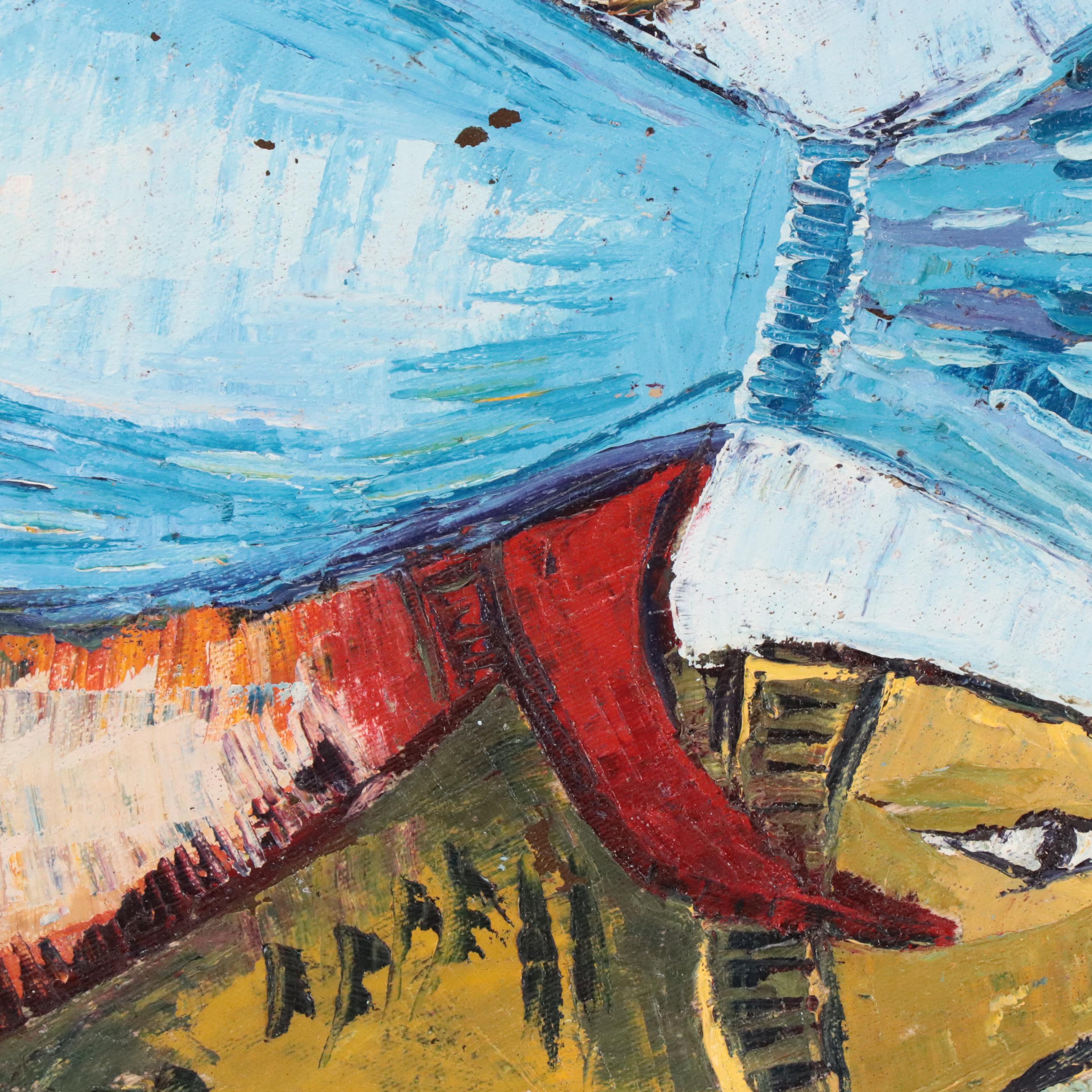 Bayo Ogundele Stylized Mixed Media Painting "Fishes," 2022 | EBTH