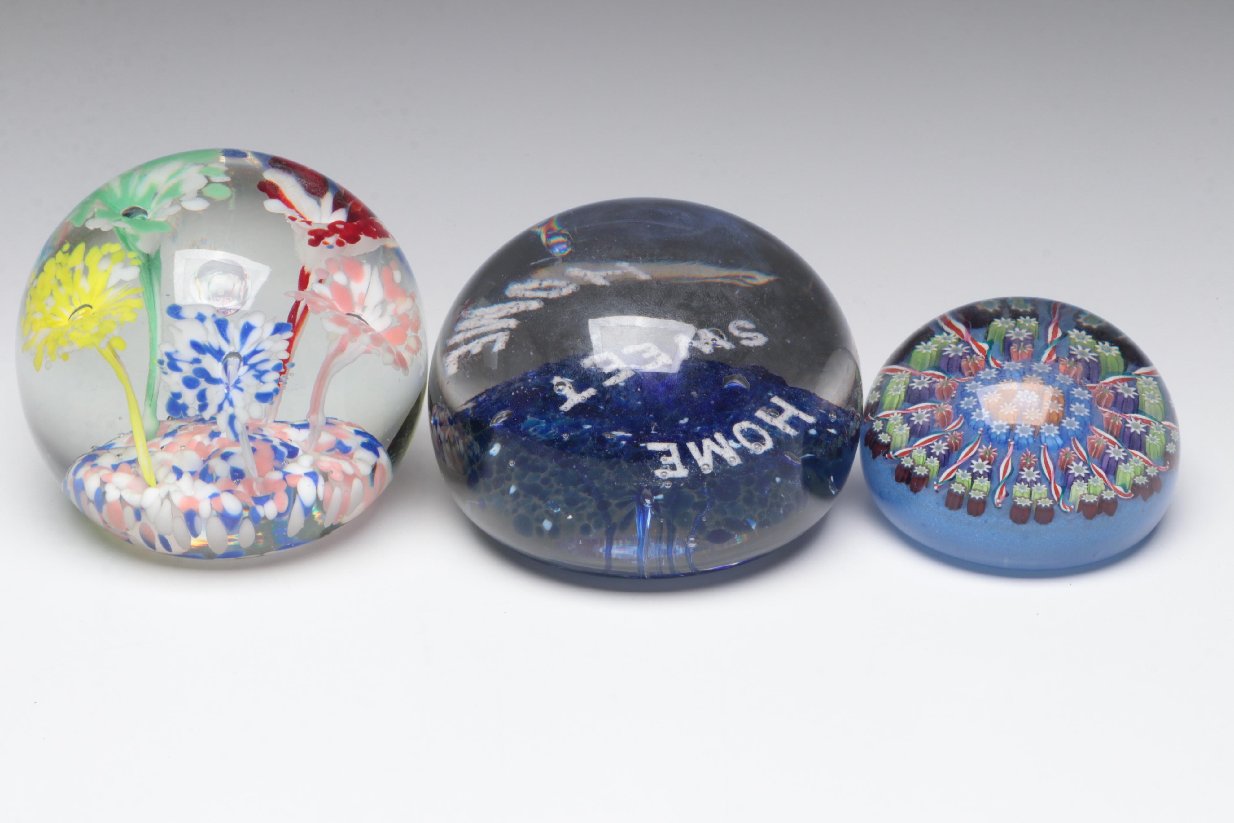 Perthshire Millefiori Paperweight with Other Art Glass Paperweights | EBTH