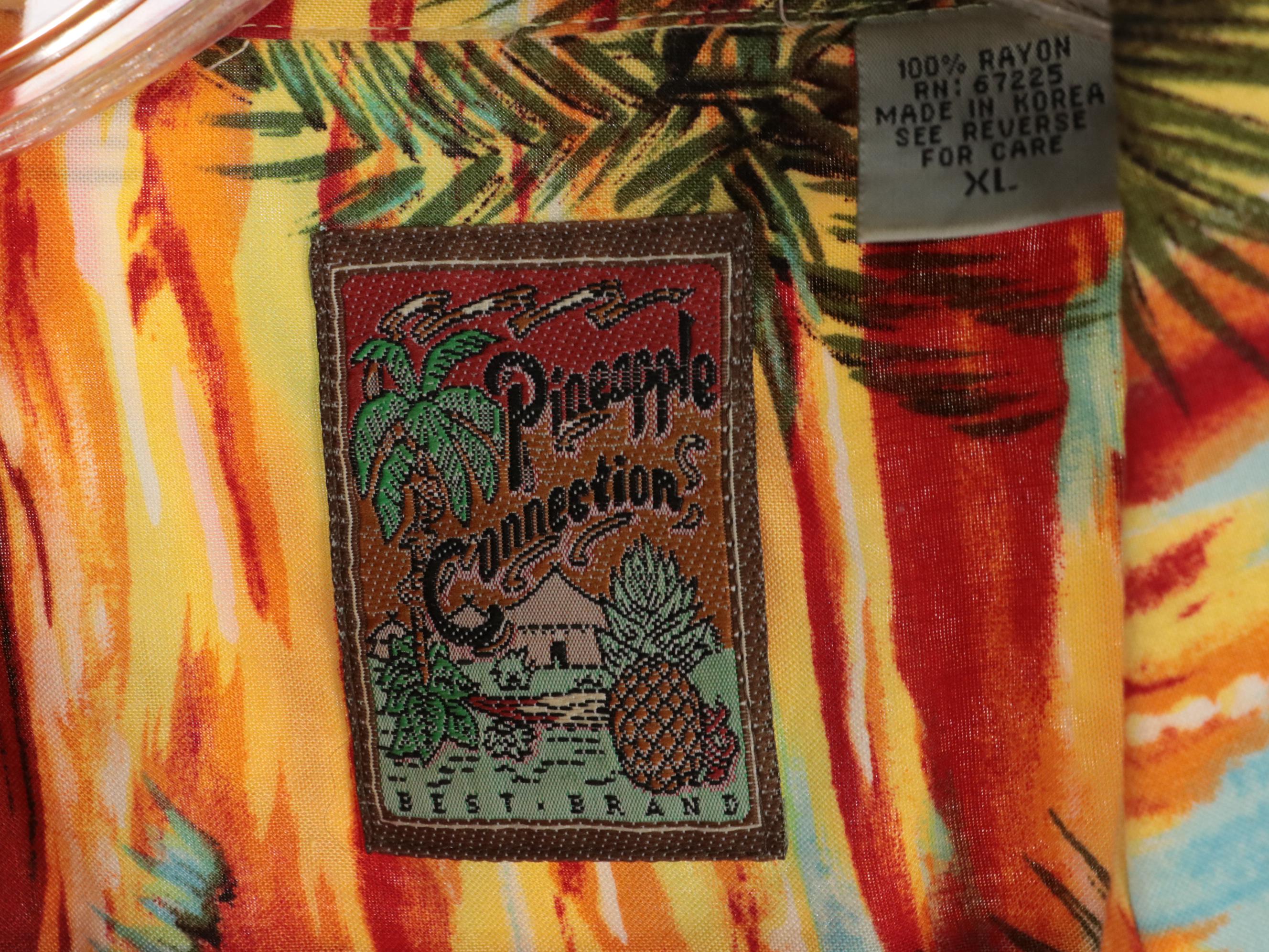 Men's Pineapple Connection Tropical Print Short Sleeve Button-Up Shirts ...