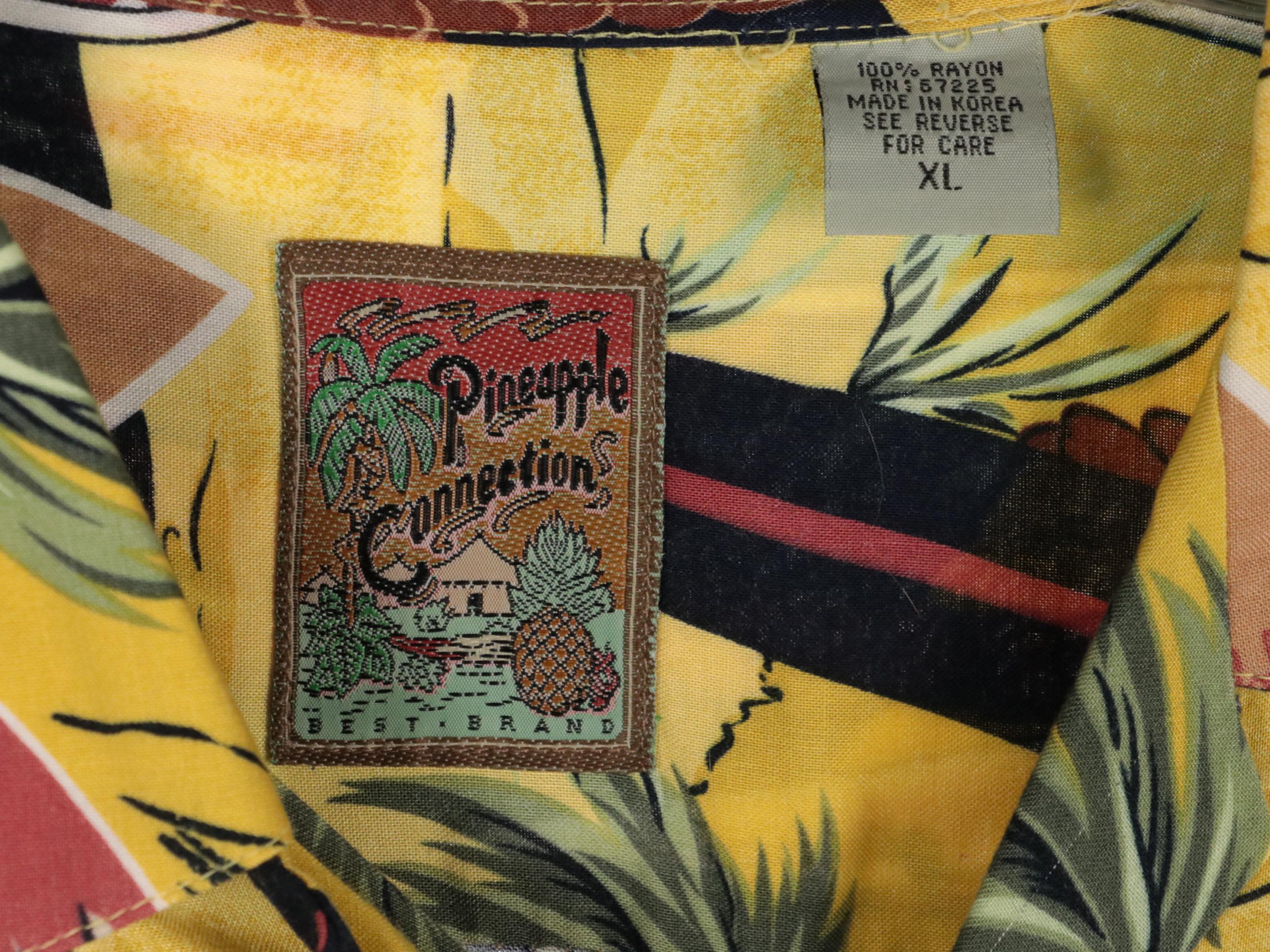 Men's Pineapple Connection Tropical Print Short Sleeve Button-Up Shirts ...