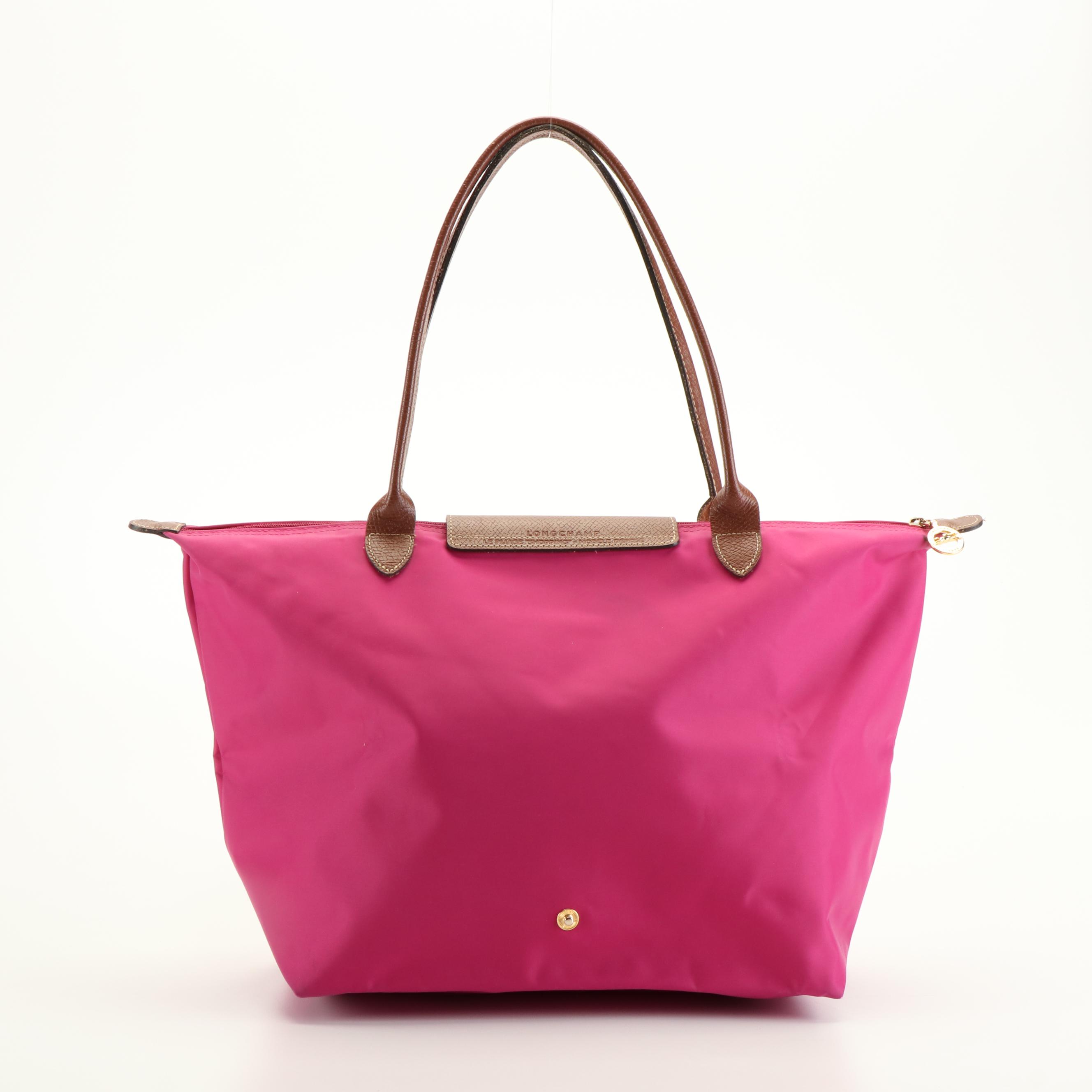 Longchamp Le Pliage Nylon and Leather Tote Bag | EBTH