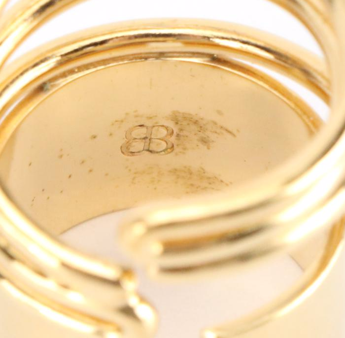 Balenciaga BB Logo Gold Plated Rings | EBTH