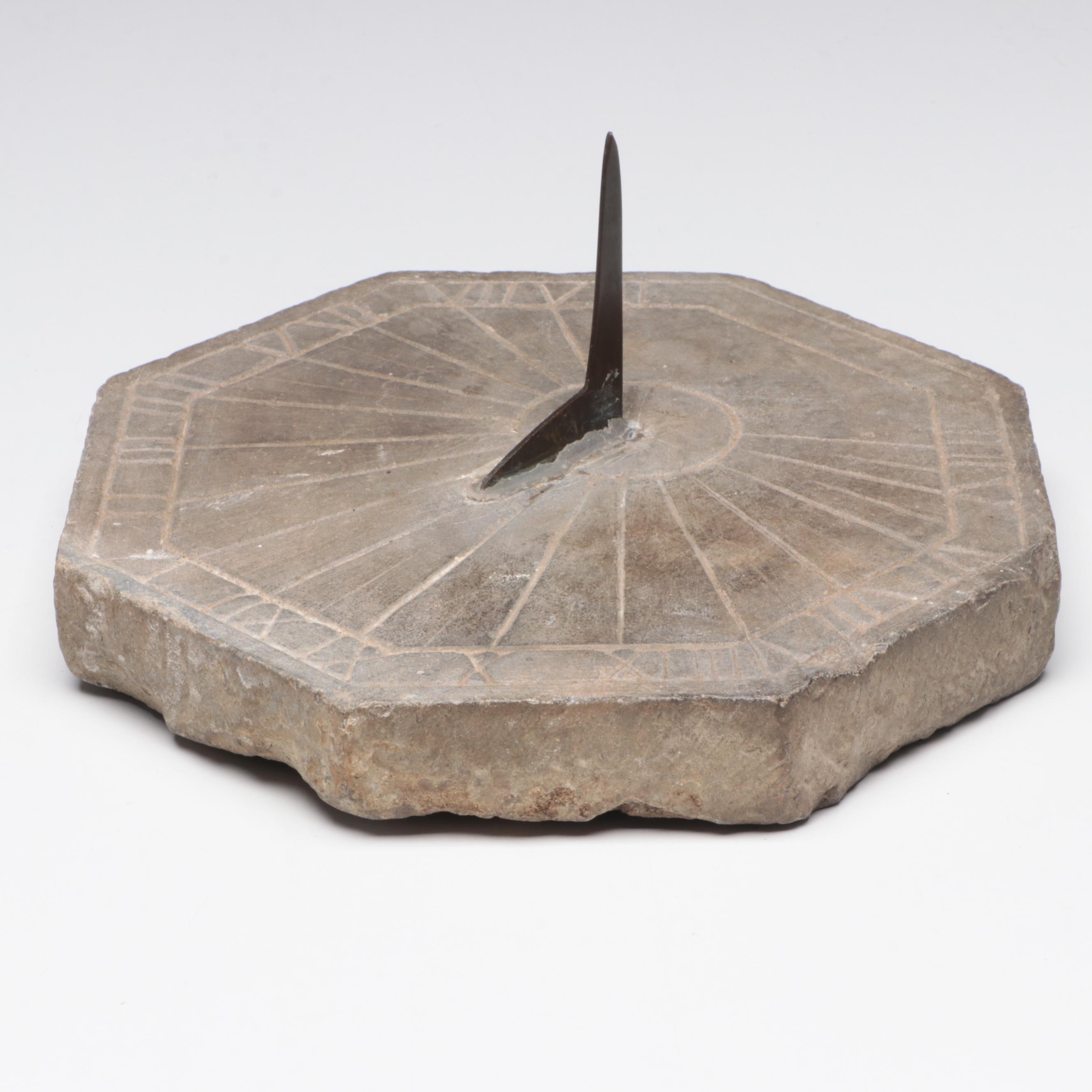Antique Carved Stone Sundial | EBTH