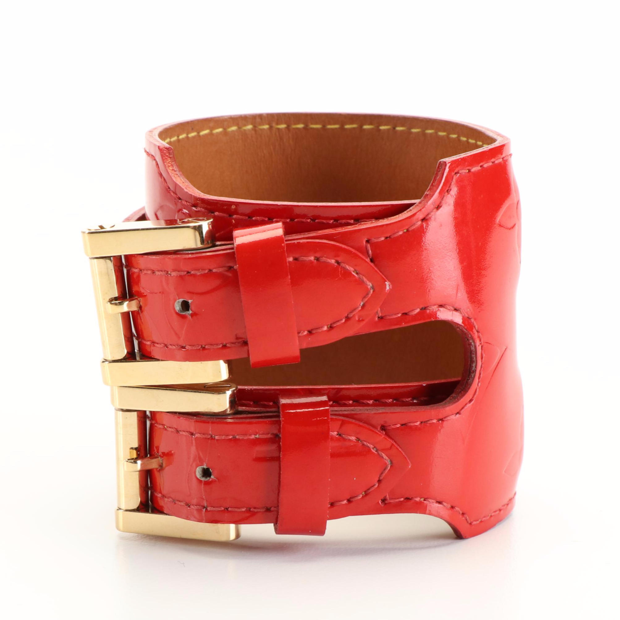 Louis Vuitton Charlton Bracelet in Red Monogram Vernis Leather | EBTH