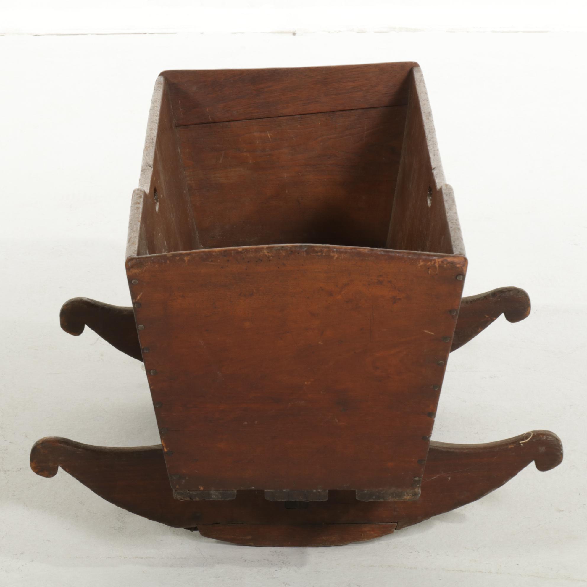 American Primitive Walnut Cradle, 19th Century | EBTH