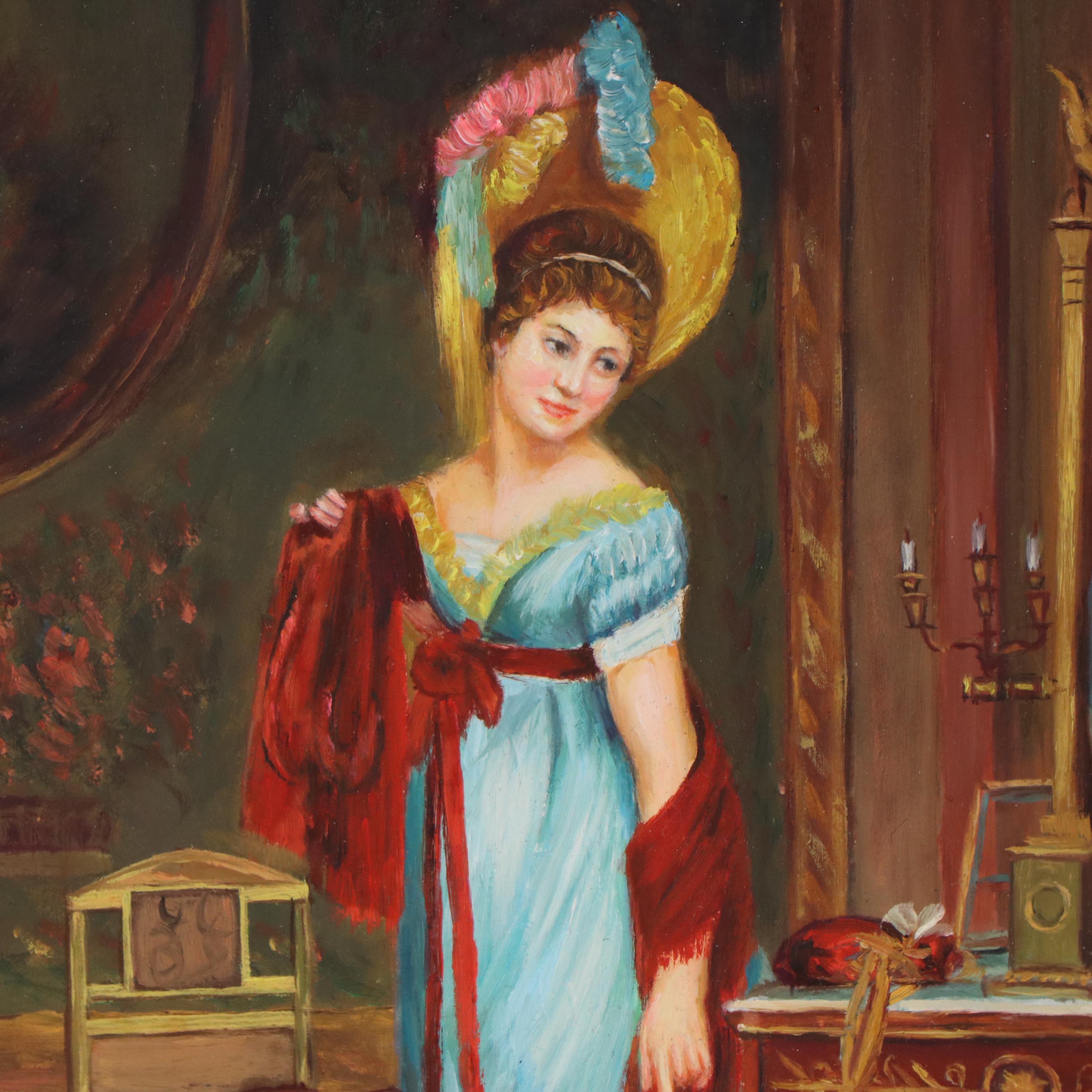 Oil Painting After Louis-Emile Adan "The New Shawl" | EBTH