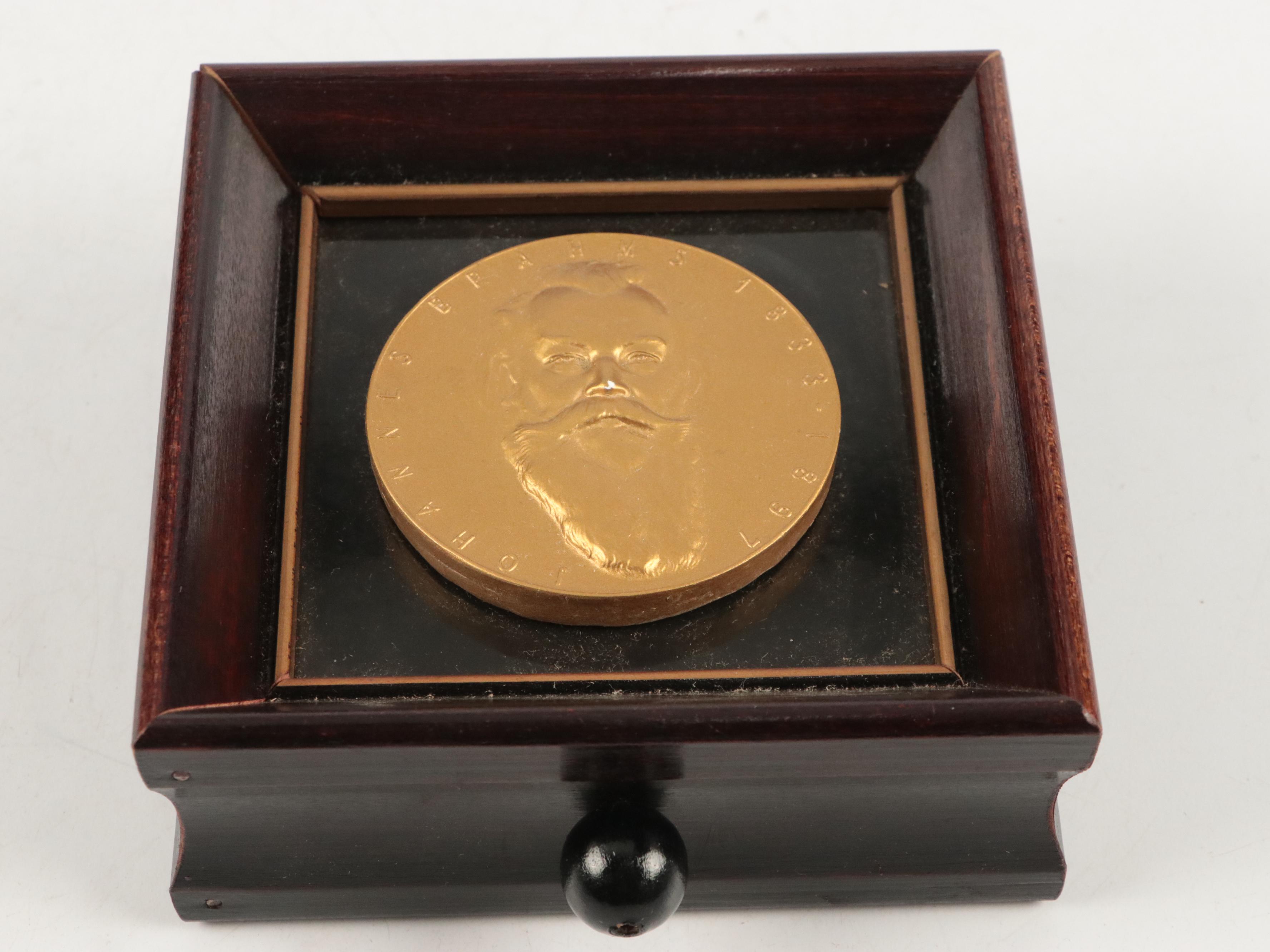 French Art Nouveau Inkwell with Thorens "Brahm's Lullaby" Music Box ...