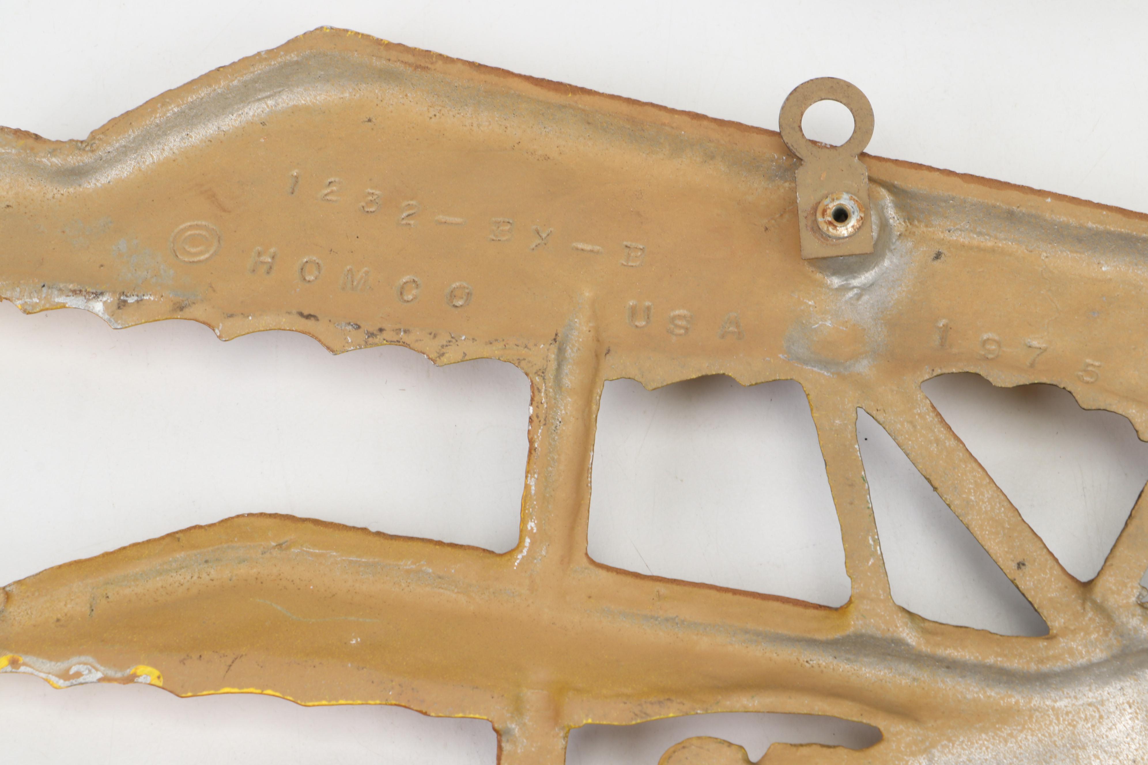 Homco Painted Cast Metal WWI Era Airplane Wall Plaques | EBTH