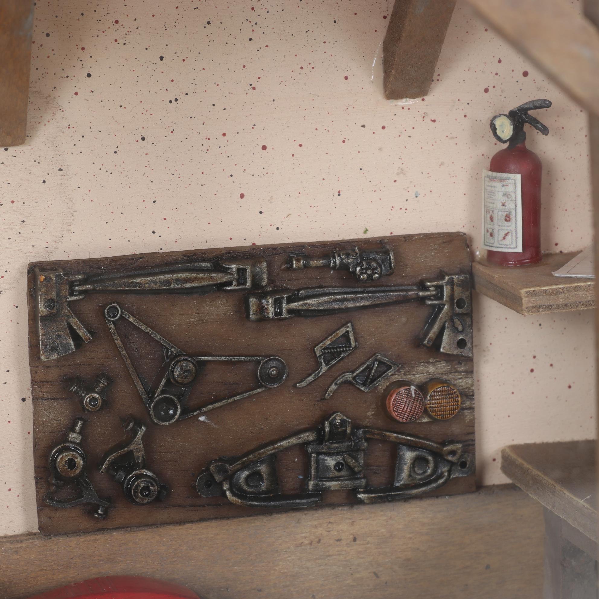 Hobbyist Diorama of Auto Mechanic Shop With Ertl and Bburago Diecast ...