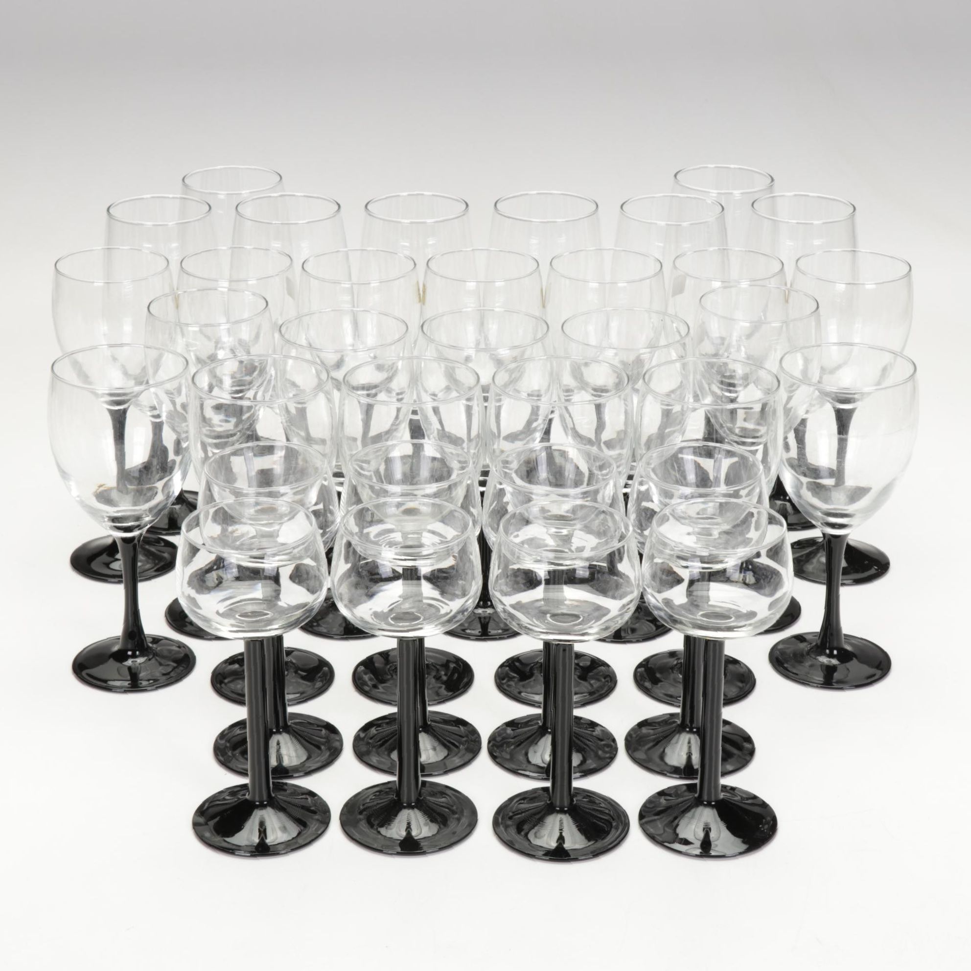 Verrerie D'Arques "Domino" Luminarc Hand Blown Stemware, France, 1997 ...