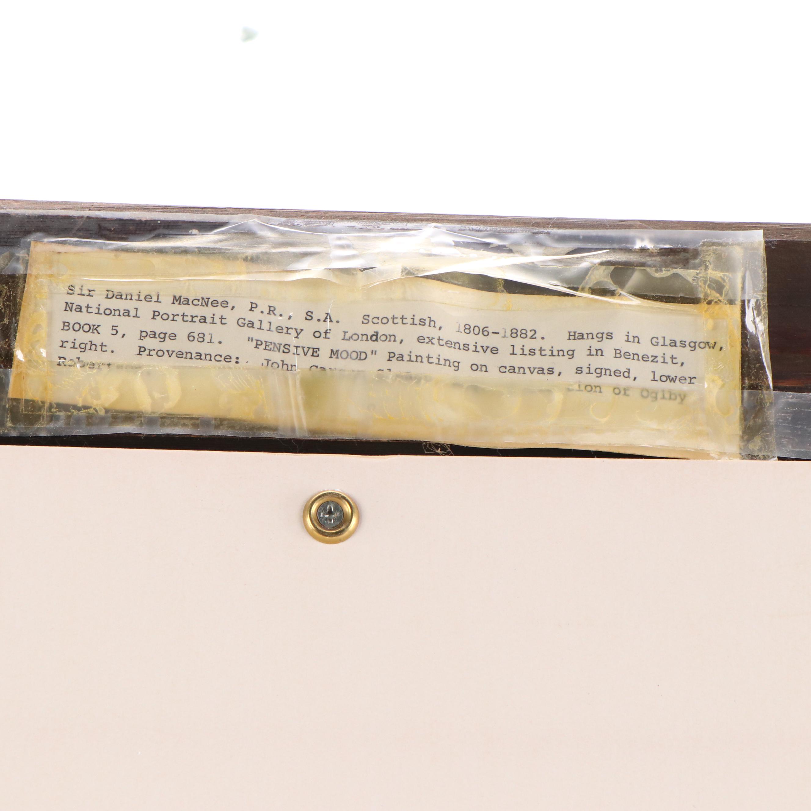 Daniel MacNee Oil Painting "Pensive Mood," 19th Century | Everything ...