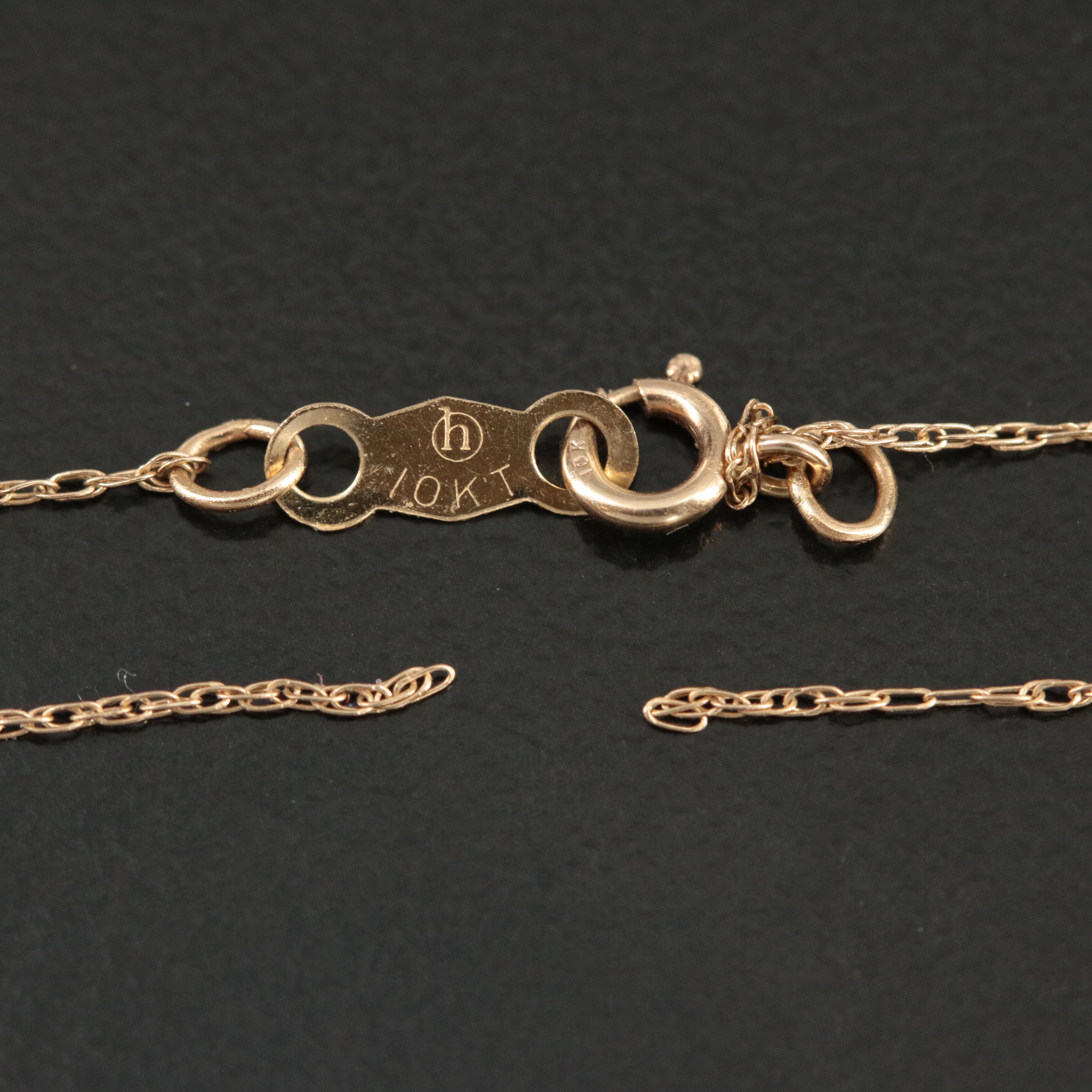 Italian 14K Herringbone Necklace and 10K Scrap Chain | EBTH