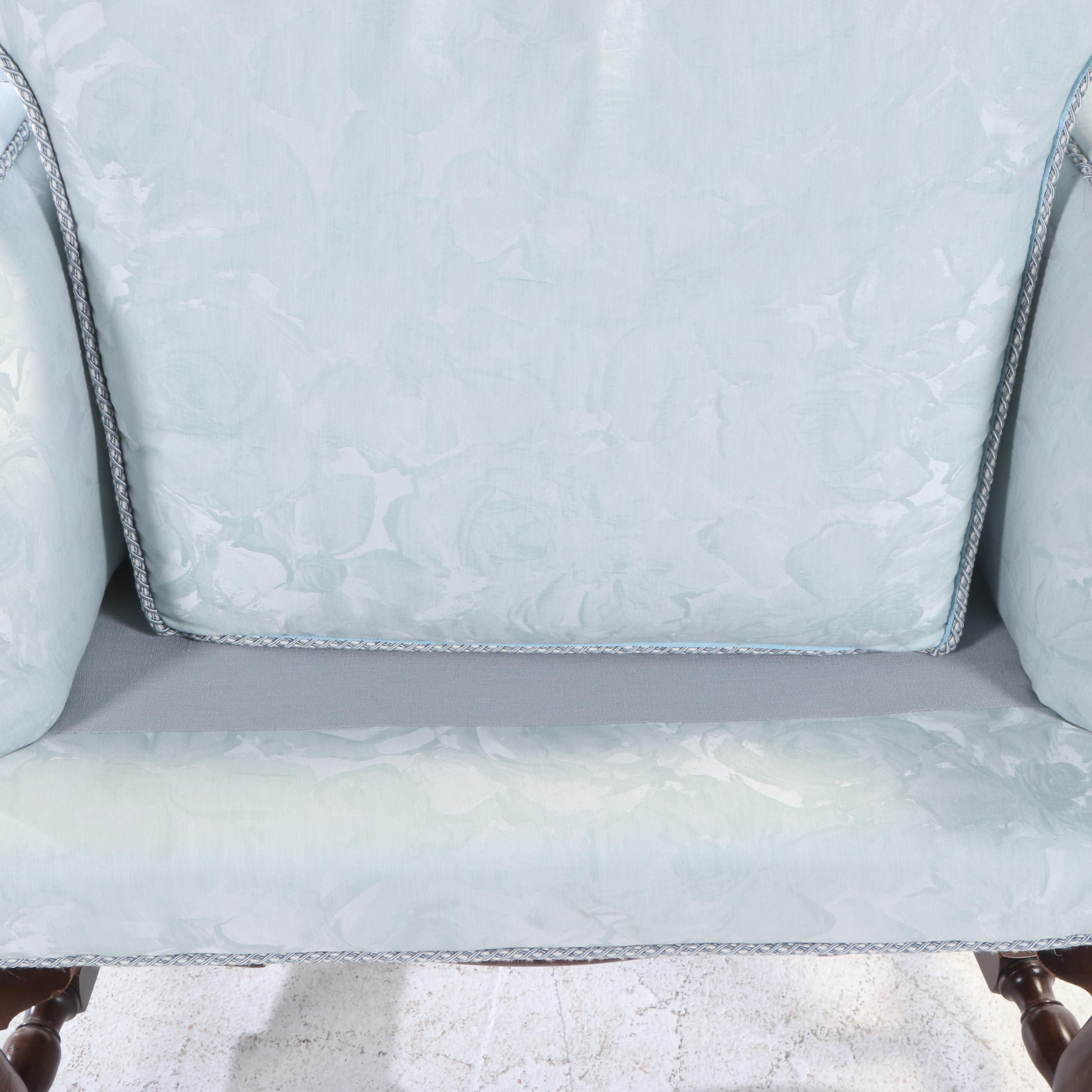 Colonial Williamsburg Queen Anne Style Upholstered Mahogany Wingback ...