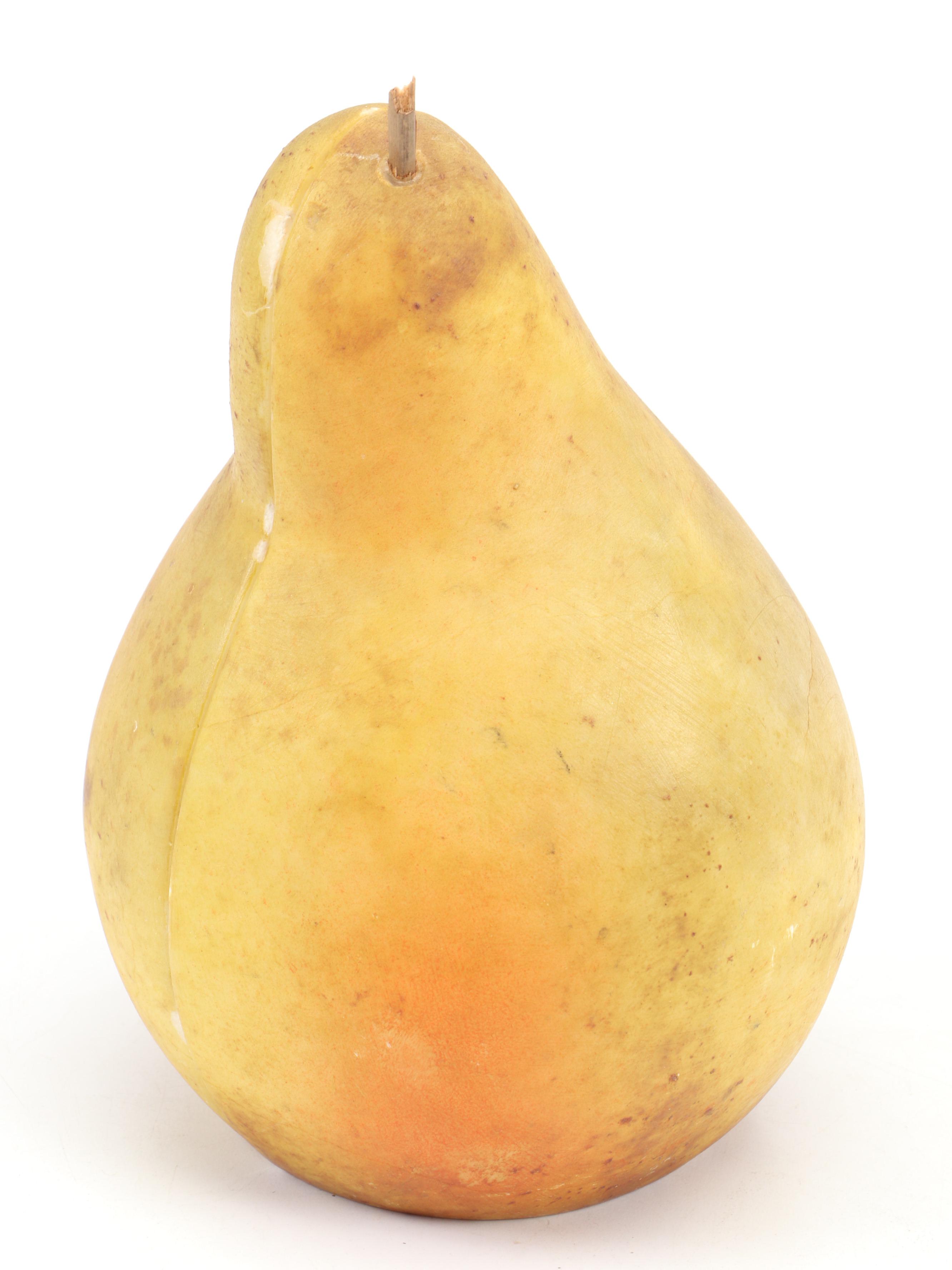 Italian Carved Alabaster Pear Form Bookends, Mid-20th Century | EBTH