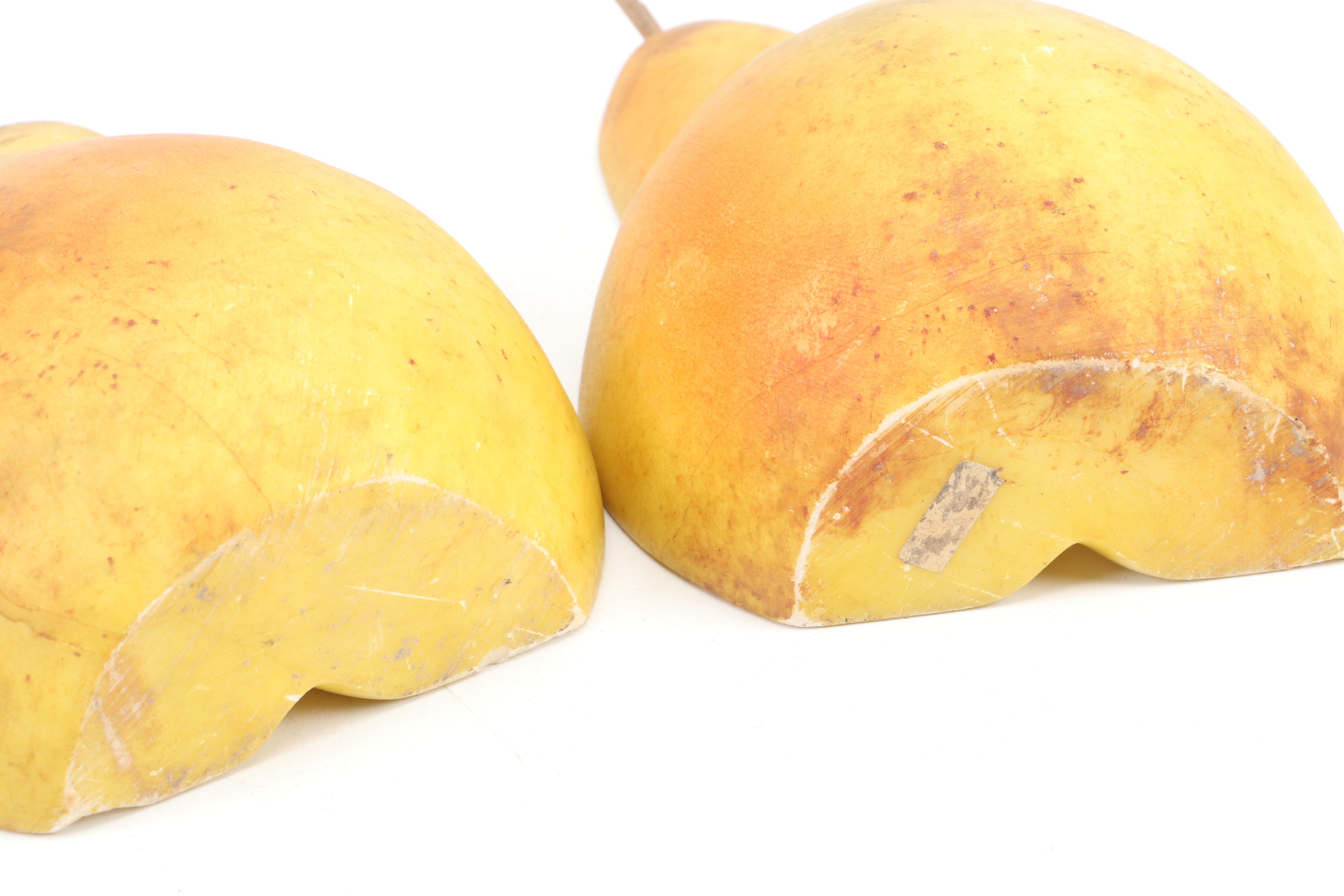 Italian Carved Alabaster Pear Form Bookends, Mid-20th Century | EBTH